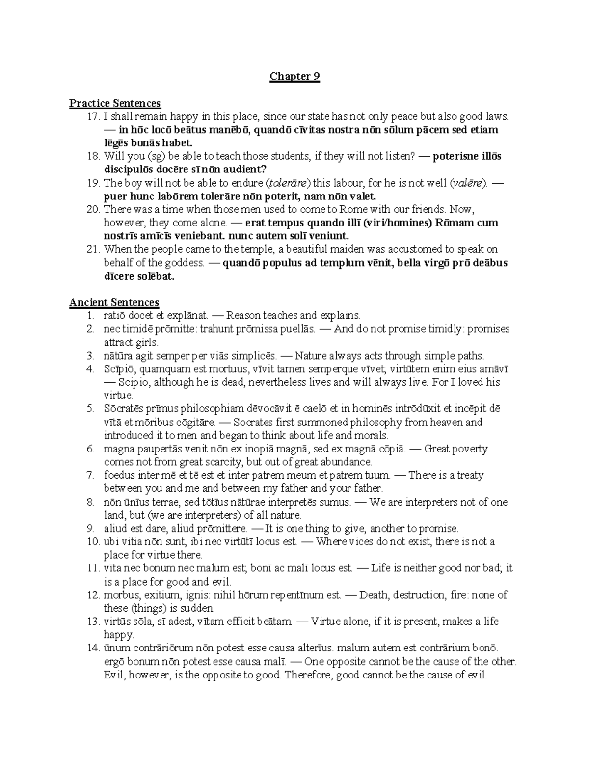 Chapter 9 - answer key - knj, - Chapter 9 Practice Sentences 17. I ...
