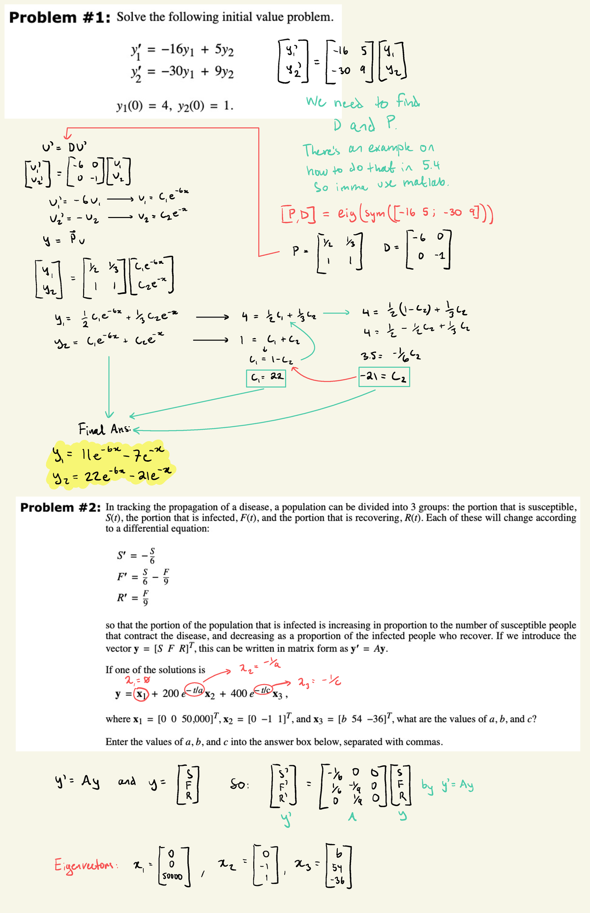 Assignment 4 - EI We need to find D and P. U ' - VDV ' There's an example on LII,]=[ I 7) IT ...
