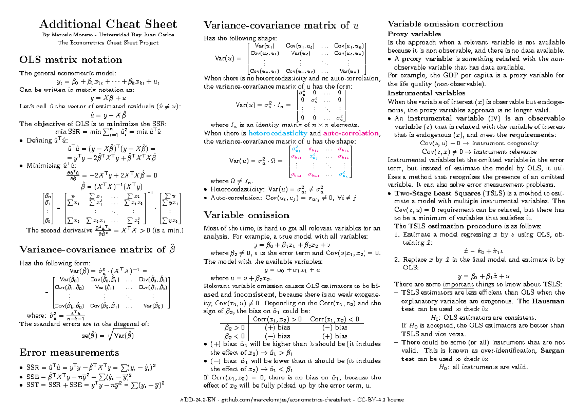 Additional-cheatsheet-en - Additional Cheat Sheet By Marcelo Moreno ...