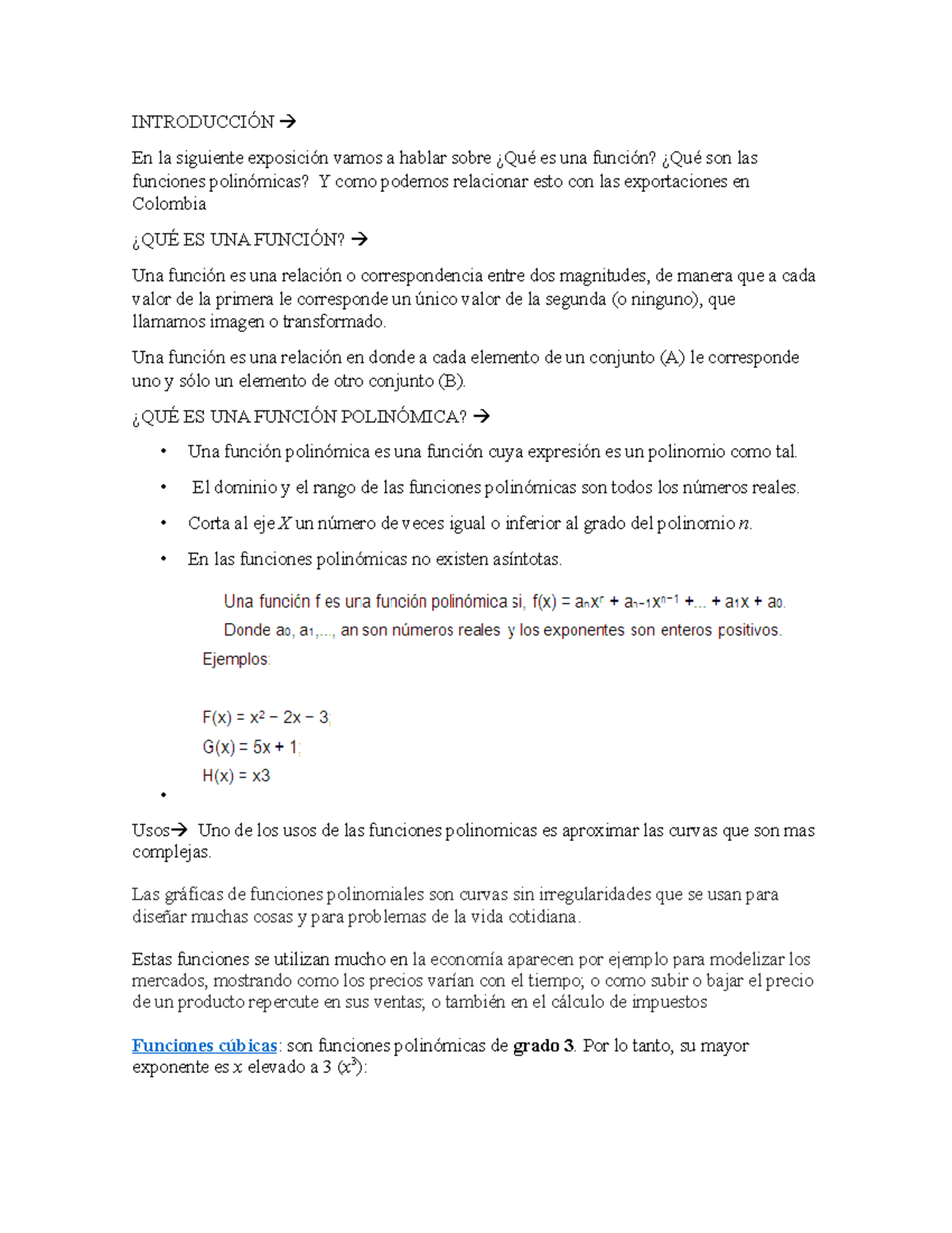 QUÉ ES UNA Función - INTRODUCCIÓN En la siguiente exposición vamos a ...