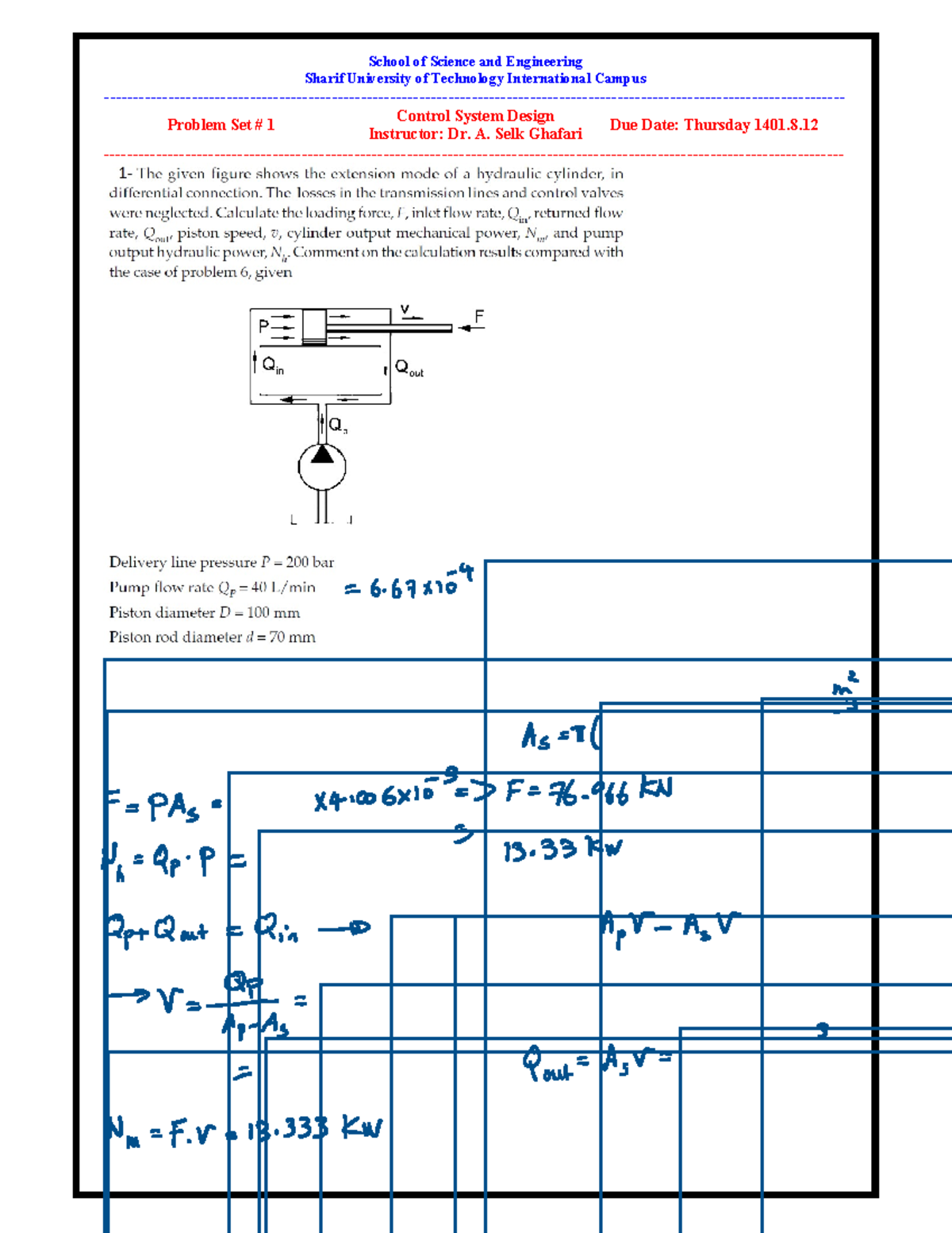 CSD HW1sol - control system design course for automation - Sharif University of Technology - Studocu