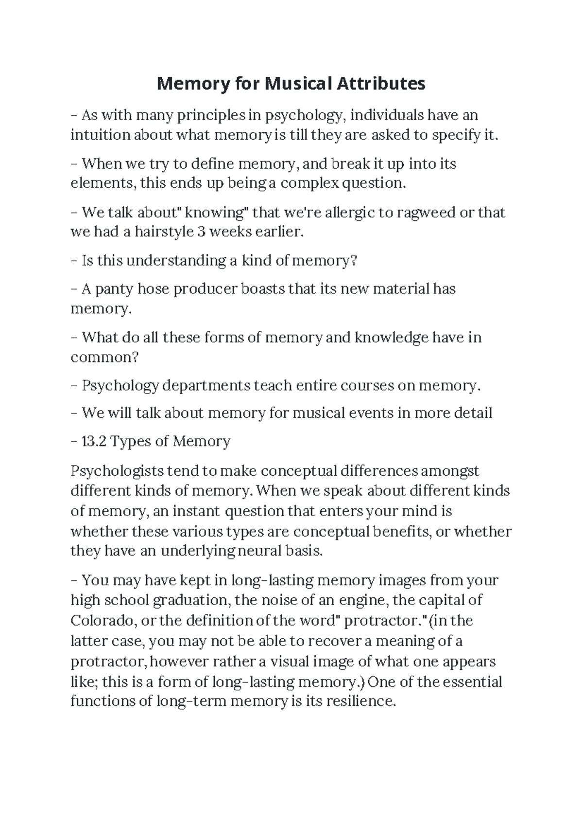 Memory for Musical Attributes Chapter 2 - Memory for Musical Attributes ...