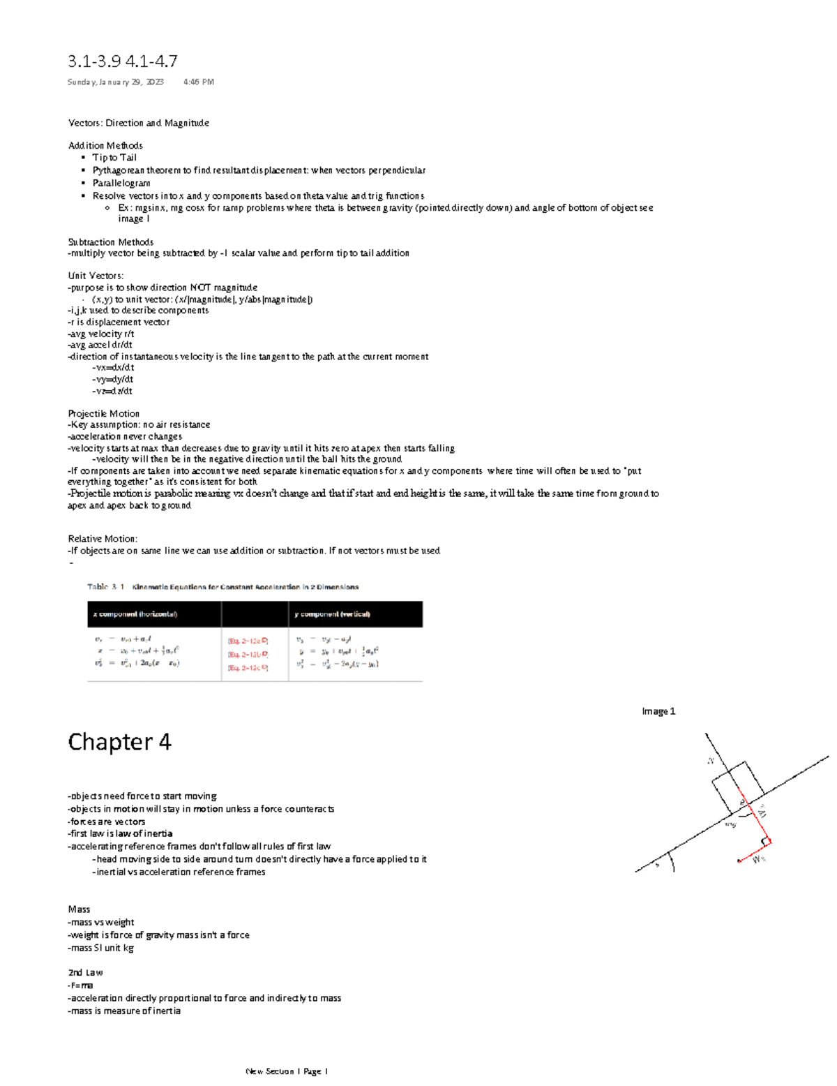 3.1-3.9 4 - ws for the thing - Vectors: Direction and Magnitude Addition Methods • Tip to Tail ...