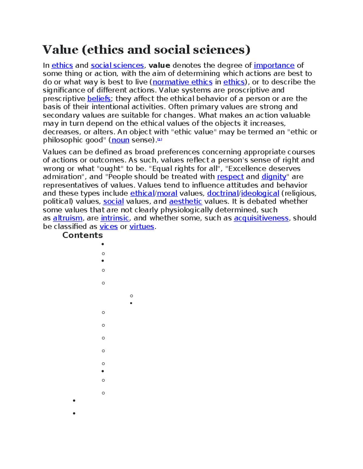 Values Education - Value (ethics and social sciences) In ethics and ...