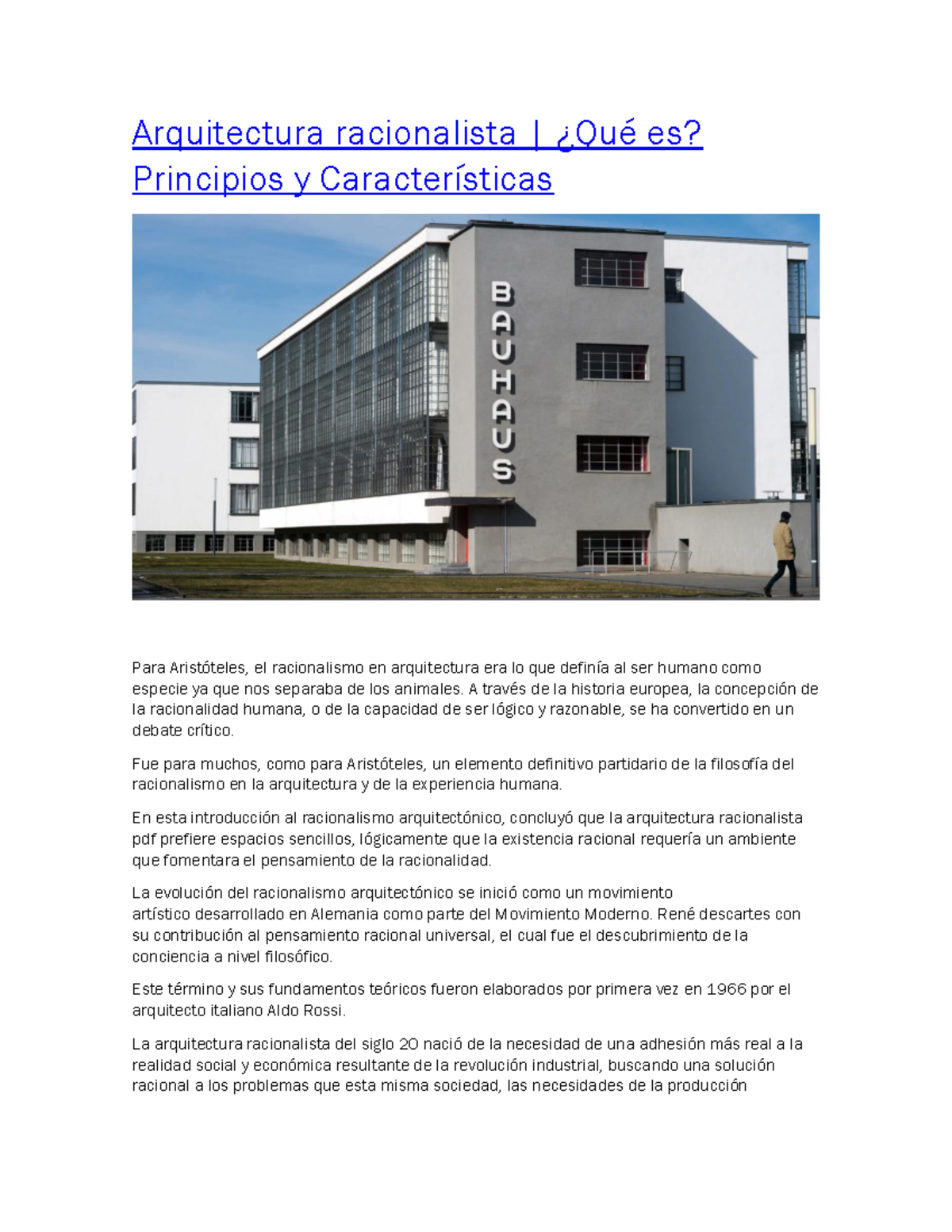 Arquitectura racionalista - A través de la historia europea, la ...