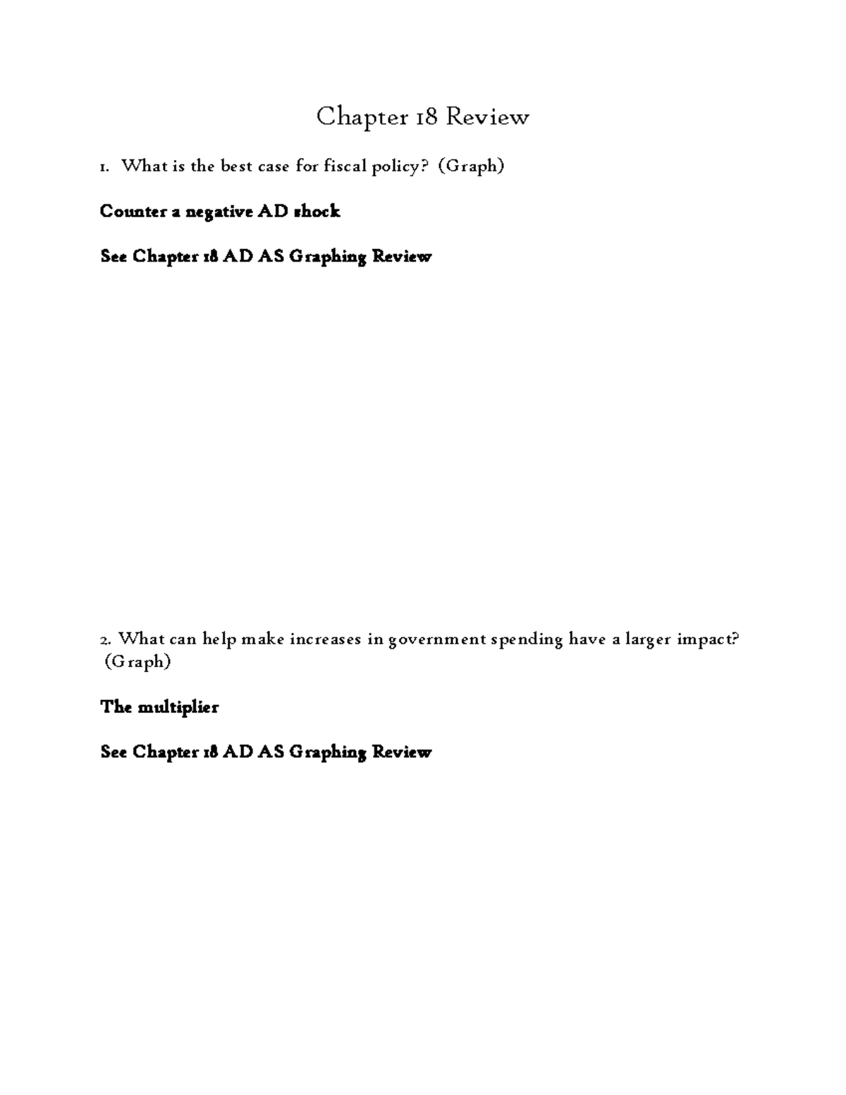 Fiscal Policy Review - Answers - Chapter 18 Review What is the best ...