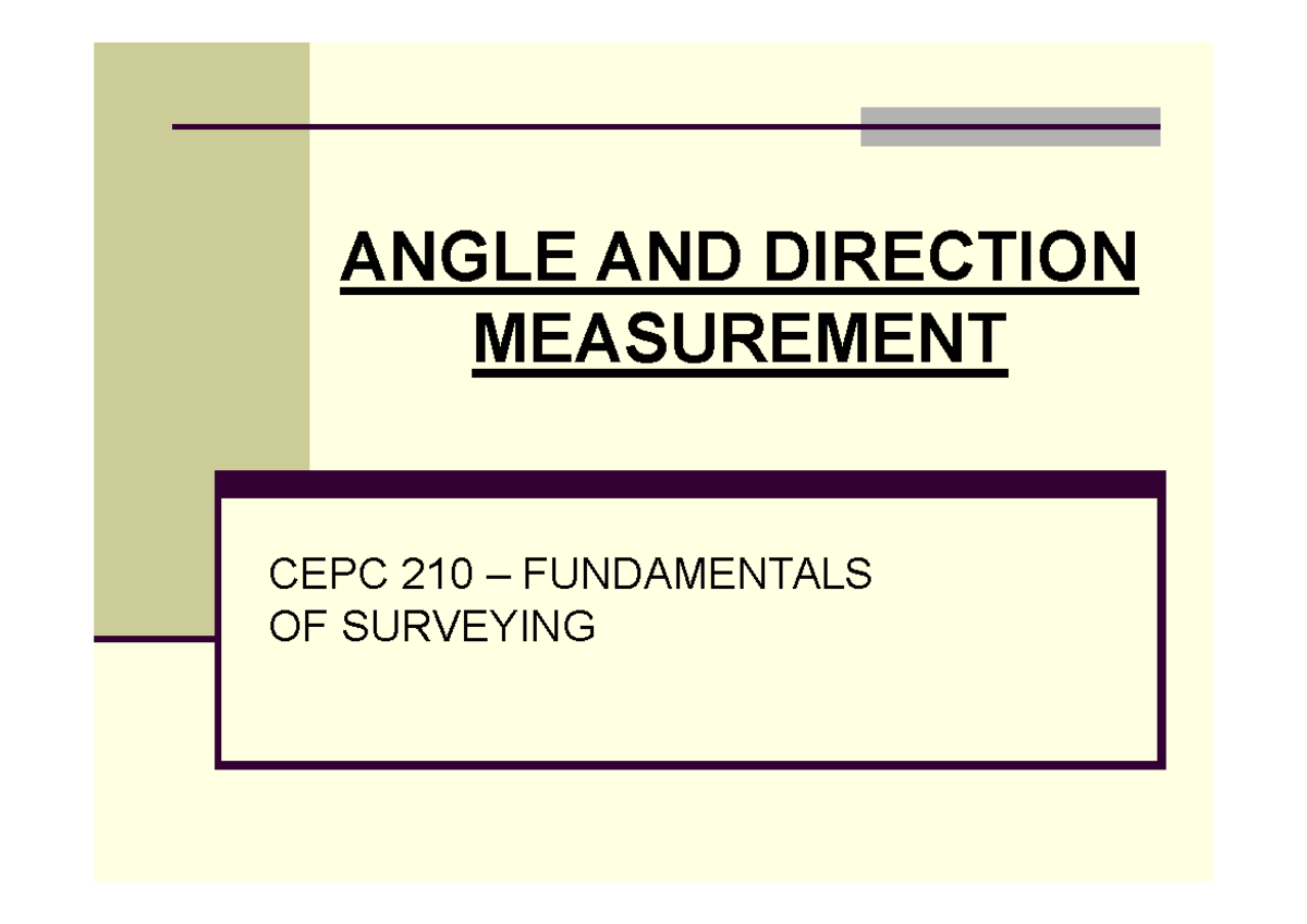 Pdf Measurementofangles& Directions - ANGLE AND DIRECTION MEASUREMENT ...