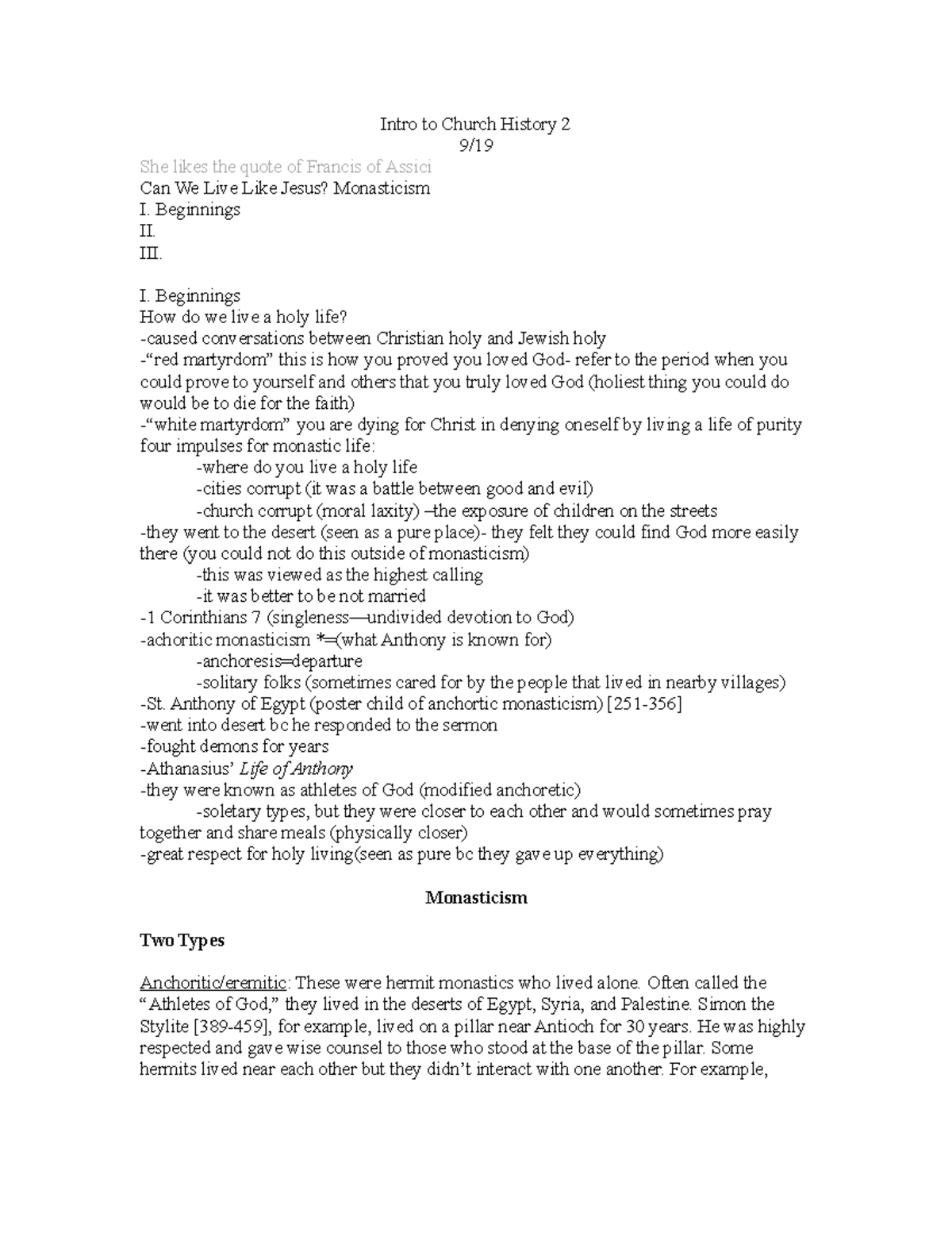 Intro to Church History 2 - Beginnings II. III. I. Beginnings How do we ...