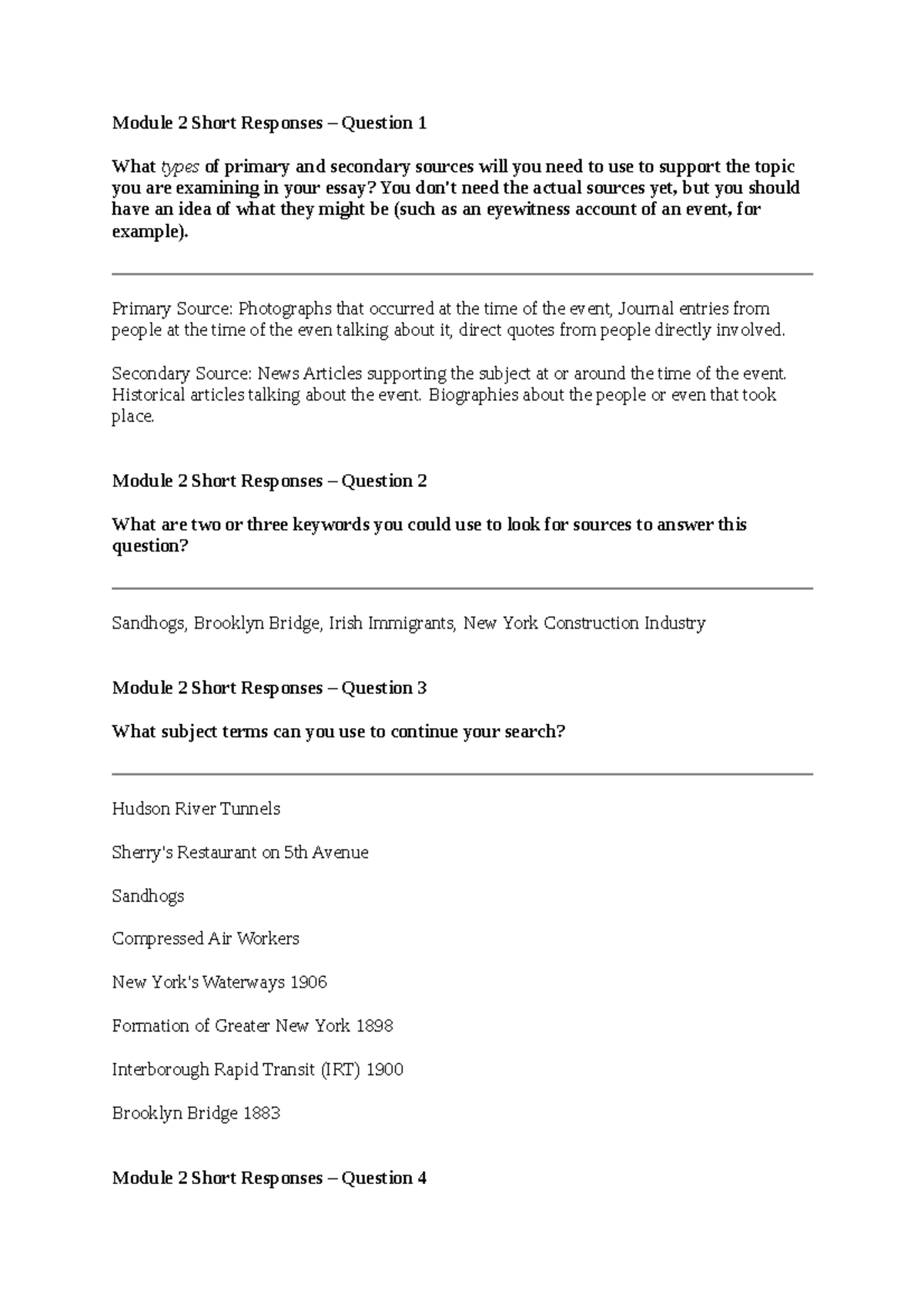 MOD 2 Short Answers - Module 2 Short Responses – Question 1 What types ...