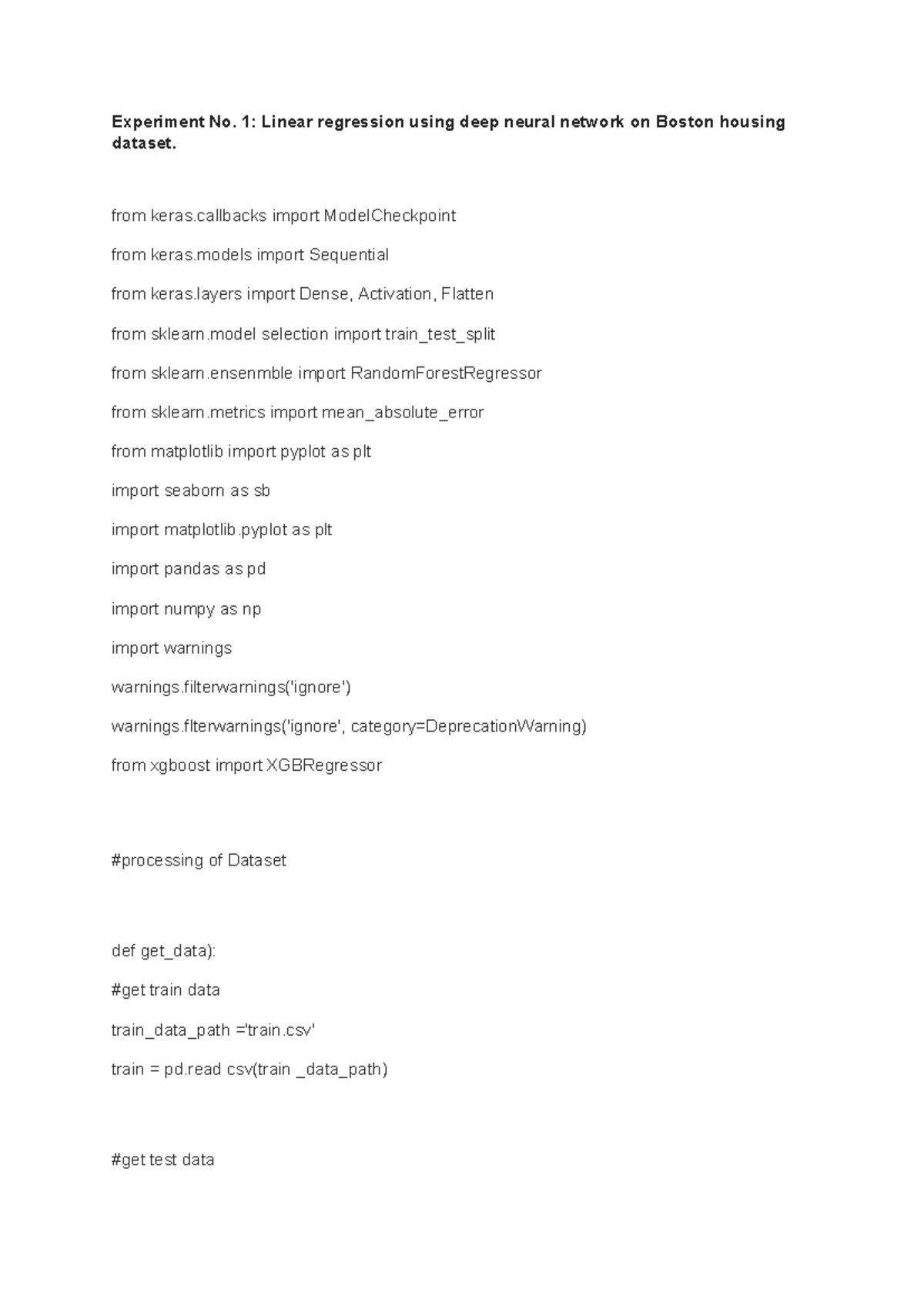 DL Exp 1 - Experiment number 1 - Experiment No. 1: Linear regression ...