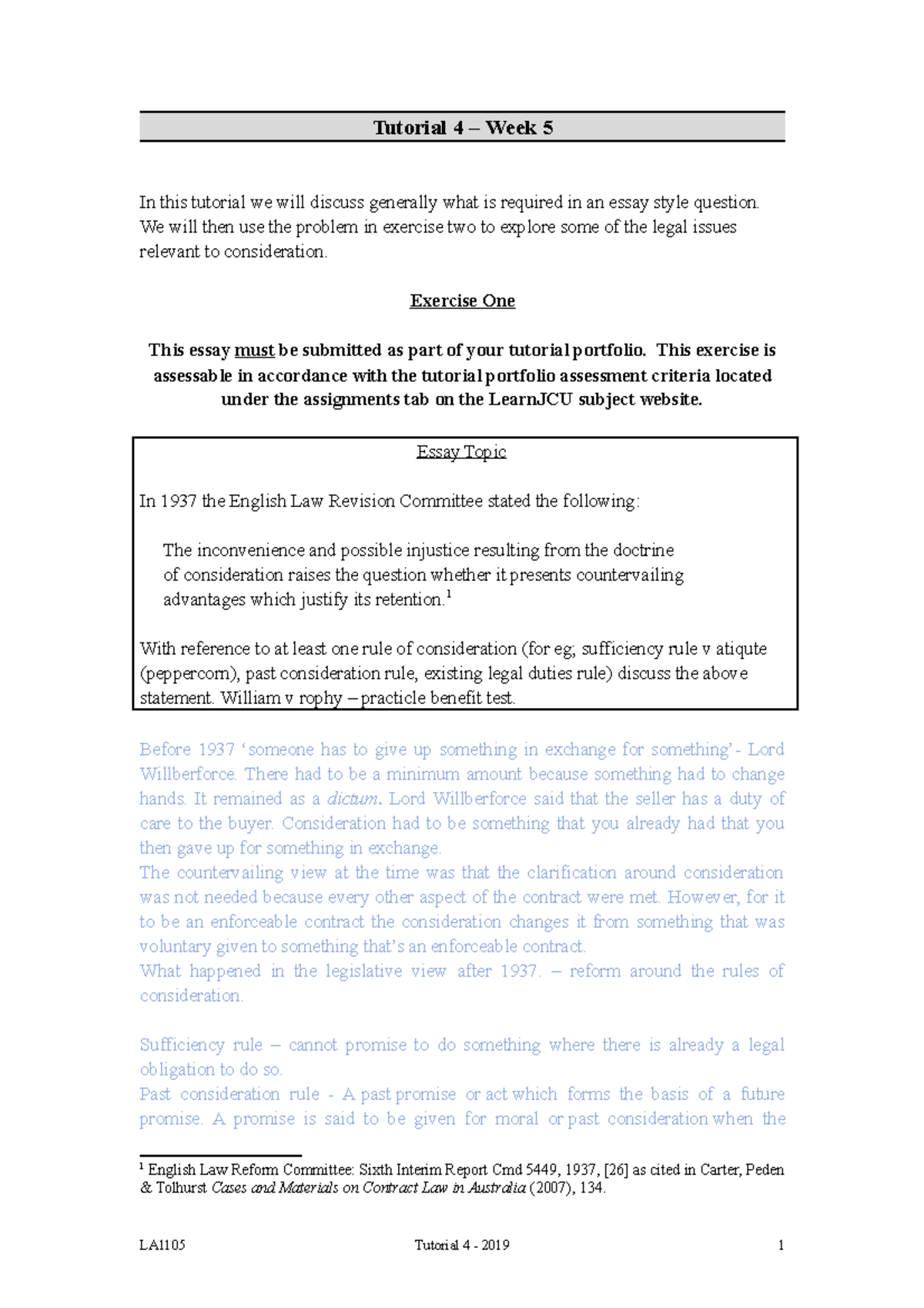 Tutorial 4 - Tutorial 4 – Week 5 In this tutorial we will discuss ...