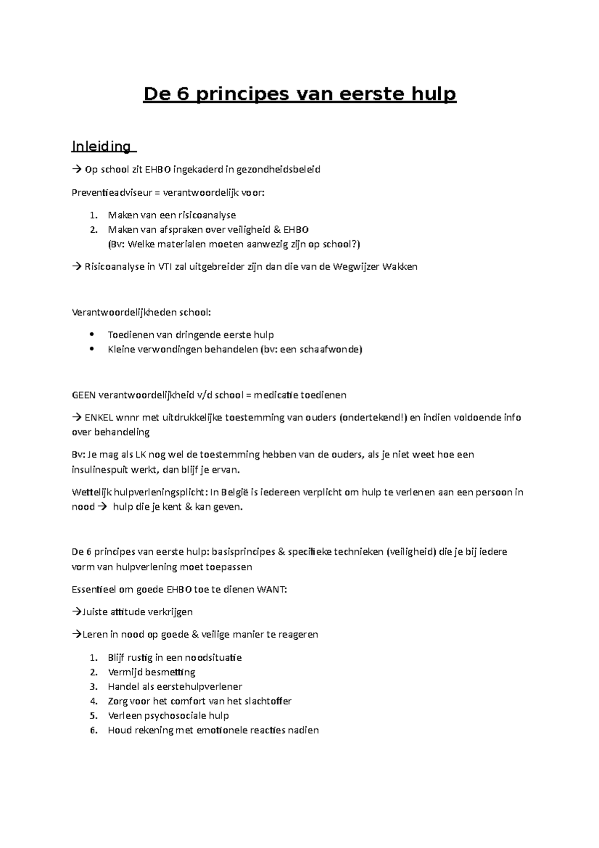 SV De 6 principes van eerste hulp - De 6 principes van eerste hulp ...