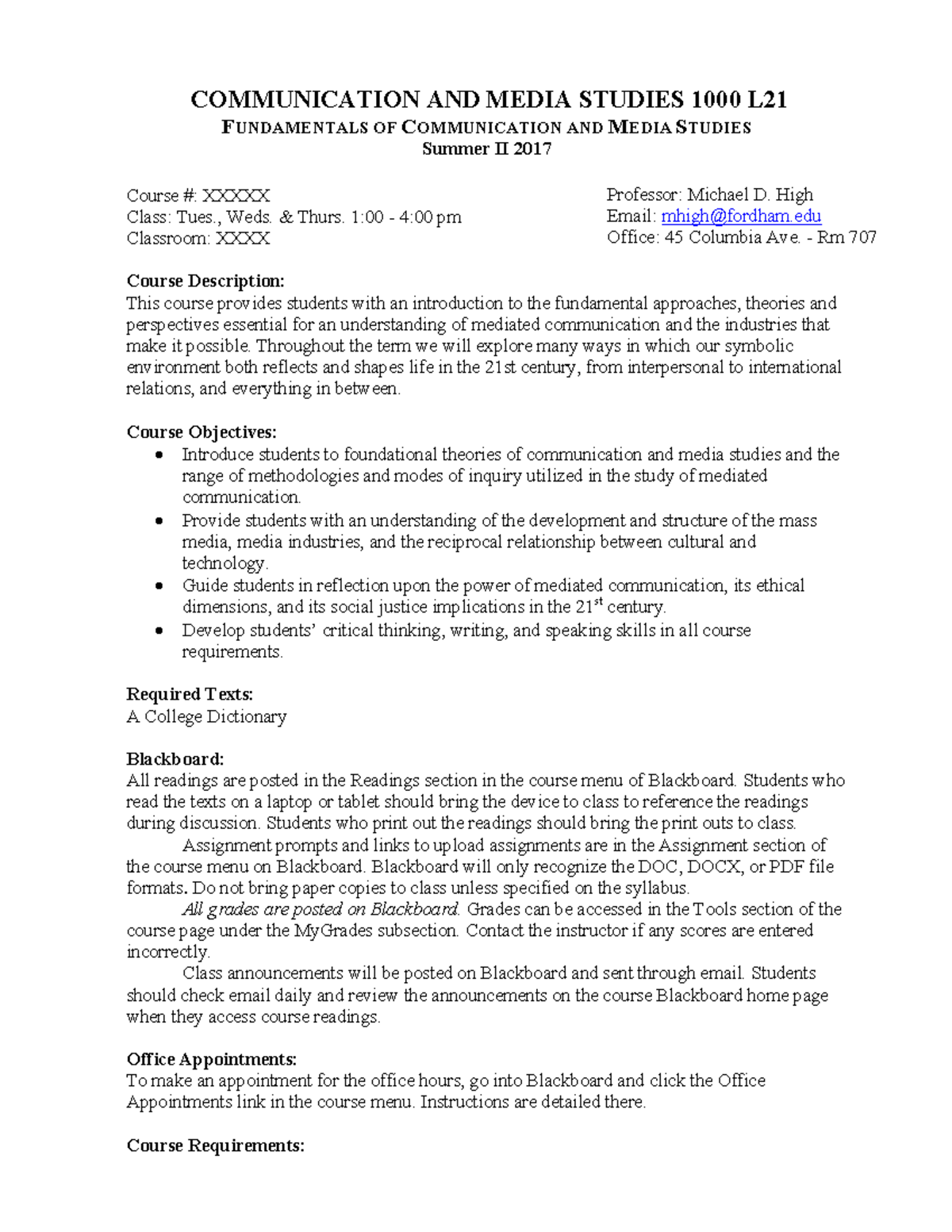 COMM 1000 Communication and Media Studies High 2017 - COMMUNICATION AND ...