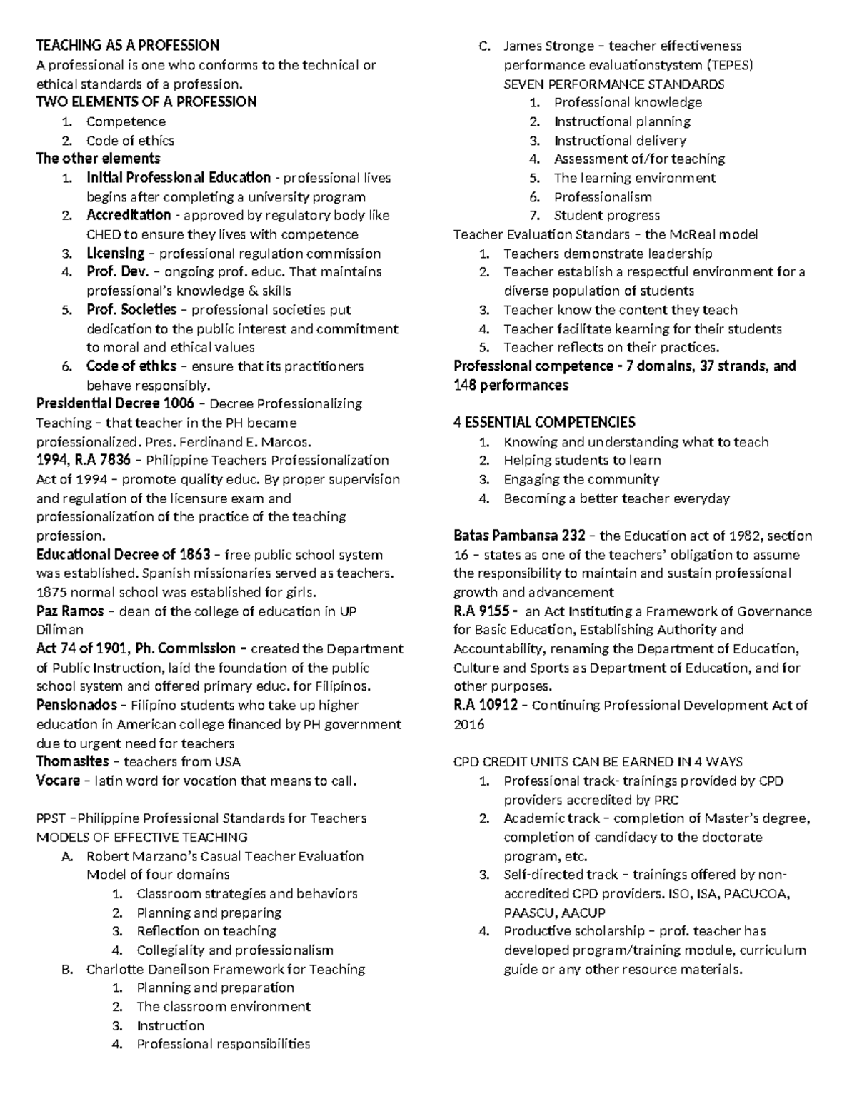 Teaching AS A Profession - TEACHING AS A PROFESSION A professional is ...