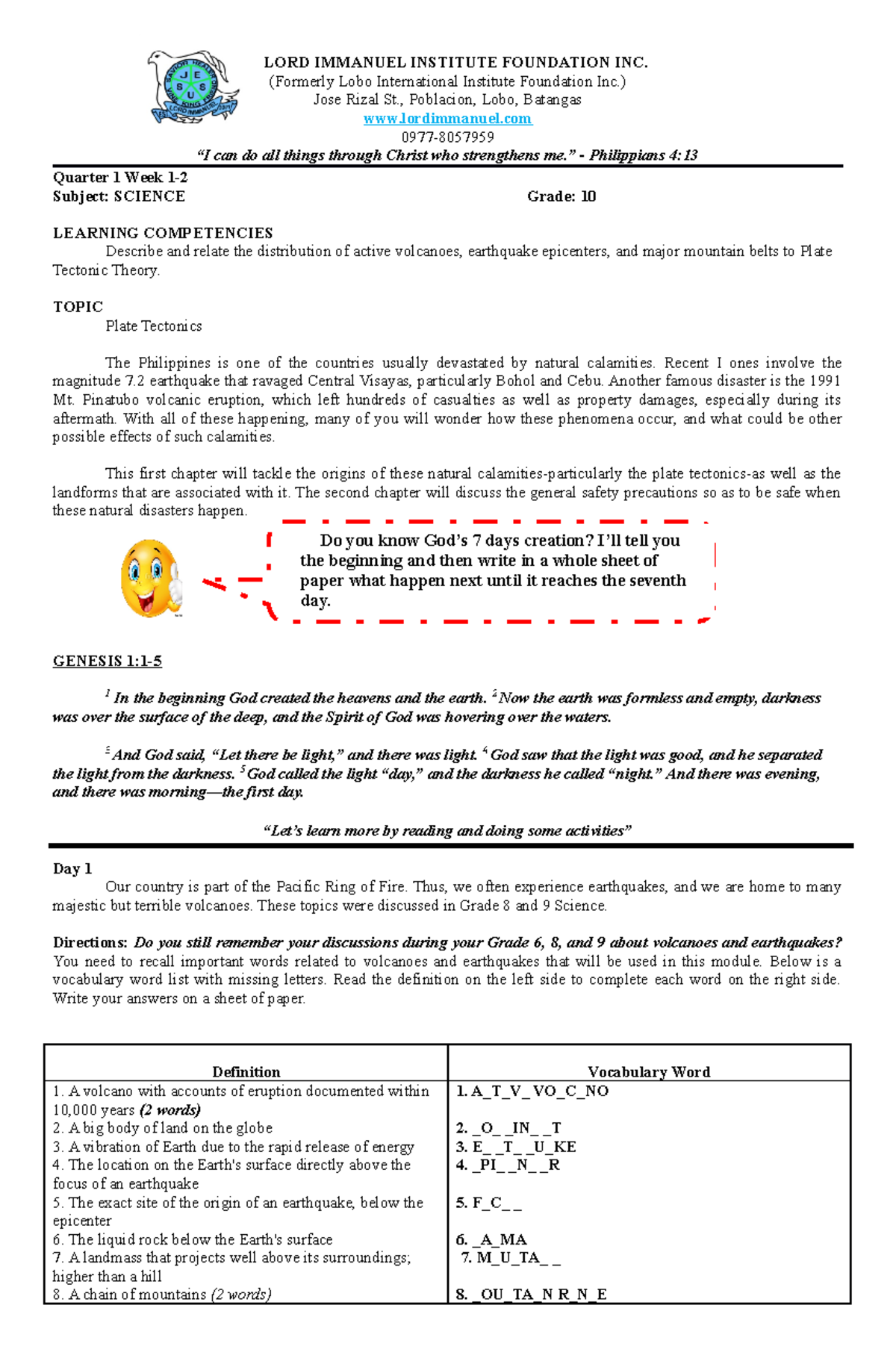 G10 Q1 week 1 2 - Notes and Activities - LORD IMMANUEL INSTITUTE ...