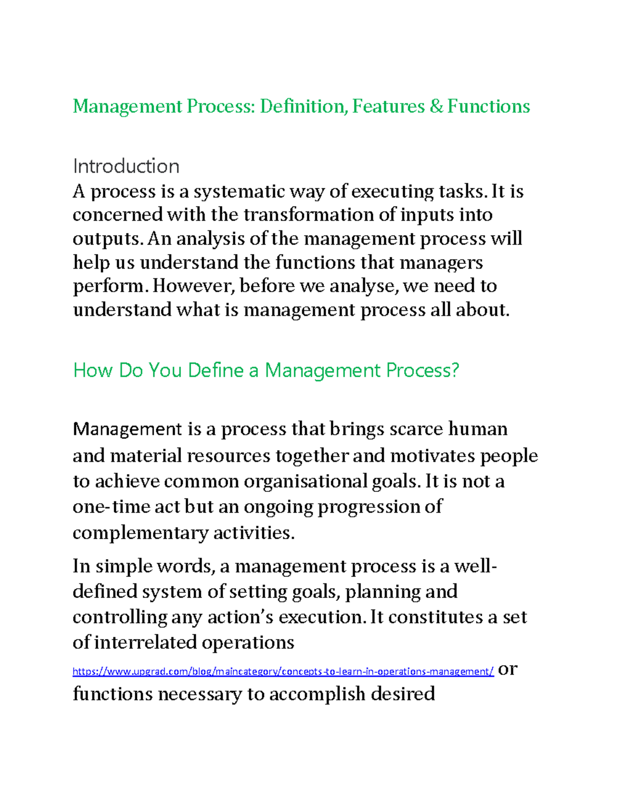 Management process Document (1) (21) - Management Process: Definition ...