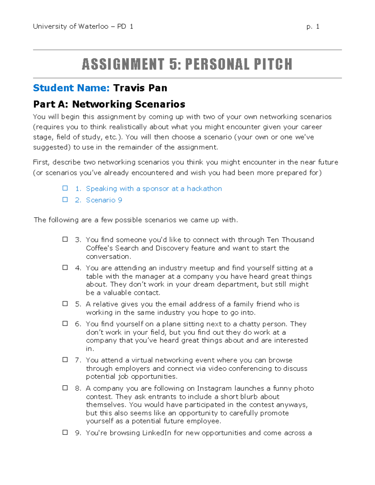 Assign 5-personal-pitch - ASSIGNMENT 5: PERSONAL PITCH Student Name ...