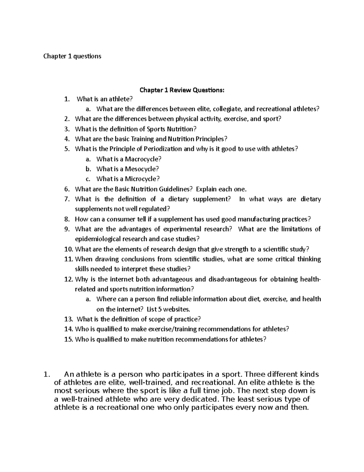 Chapter 1 Questions Chapter 1 Questions Chapter 1 Review Questions