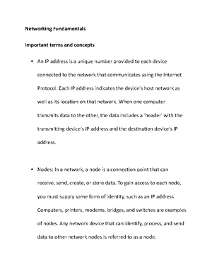BCA-221 Network Fundamentals - Introduction to Computer Networking / 1 Chapter 1 Introduction to ...