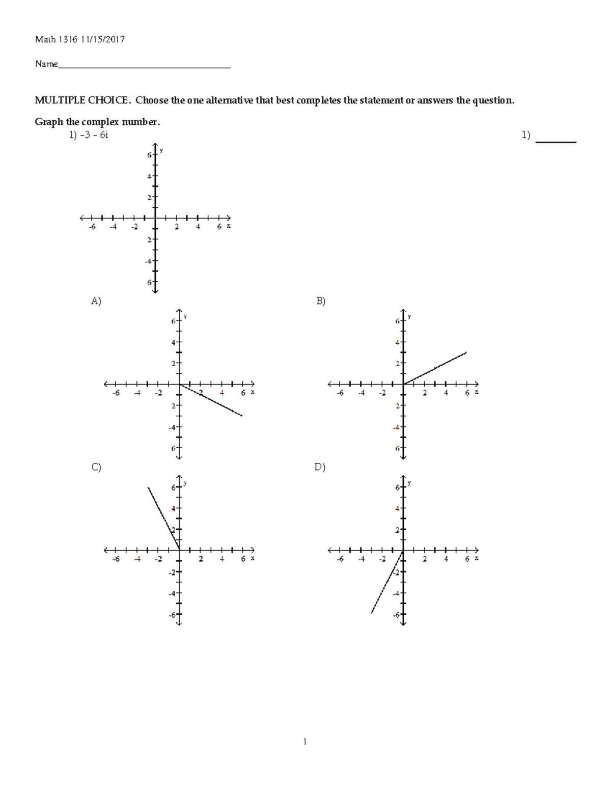 Fall Semester of 2017 MATH 1316 Homework in November - Math 1316 11/15 ...