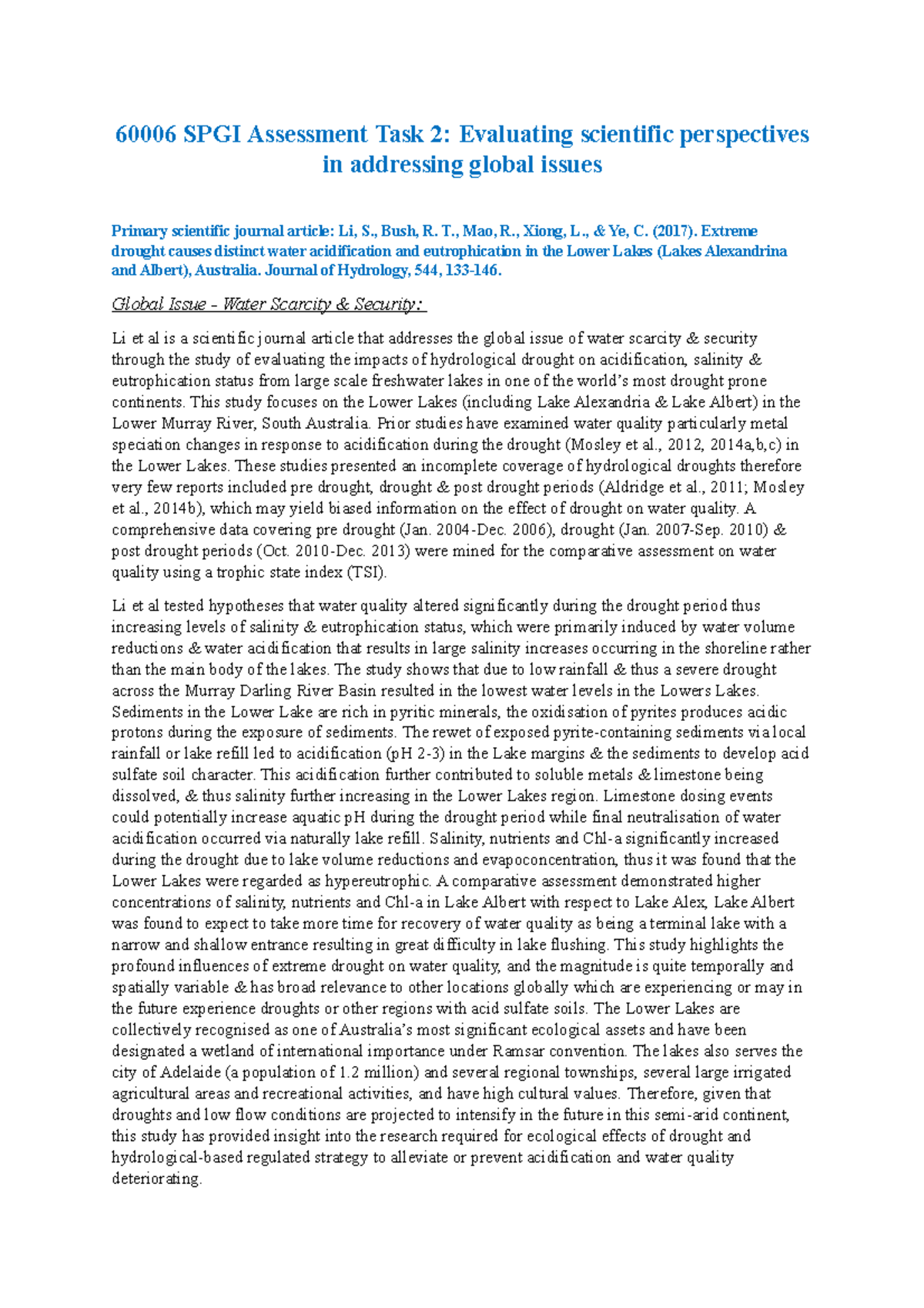 SPGI Assessment Task - , Bush, R. T., Mao, R., Xiong, L., & Ye, C ...