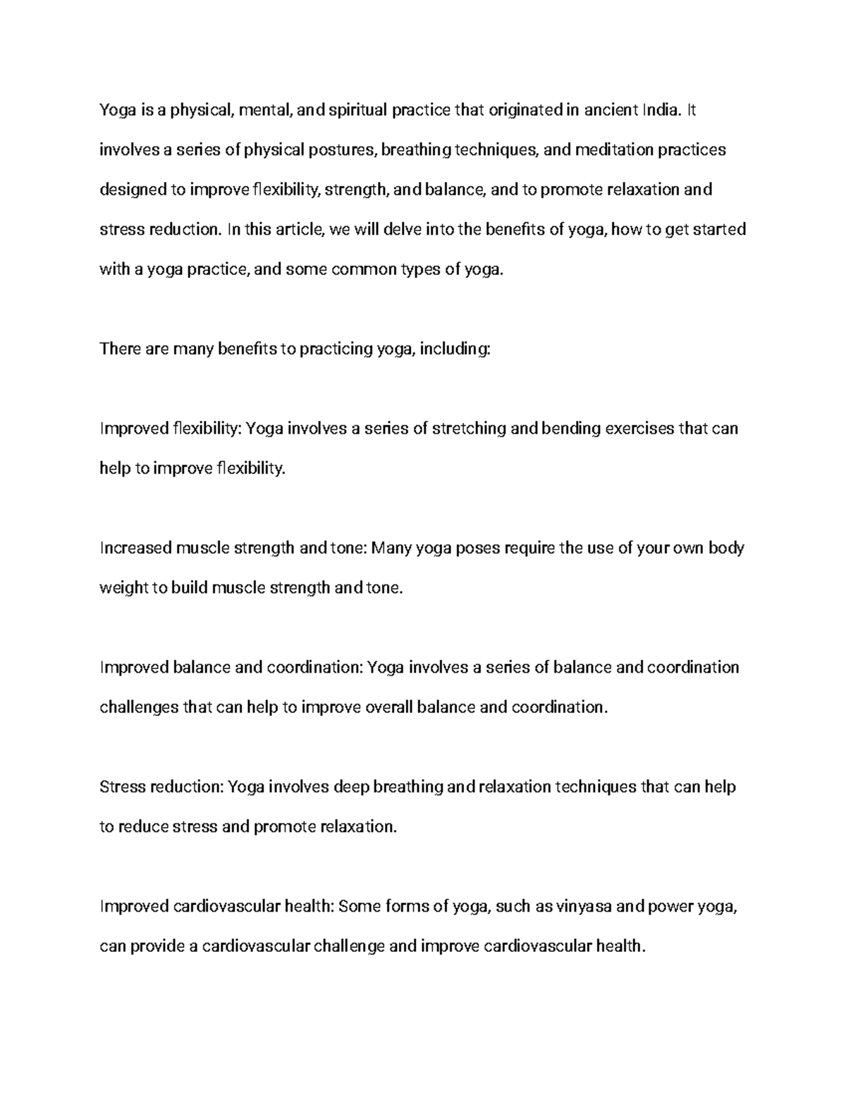 9. Yoga - Lecture 9 on Yoga - Yoga is a physical, mental, and spiritual ...
