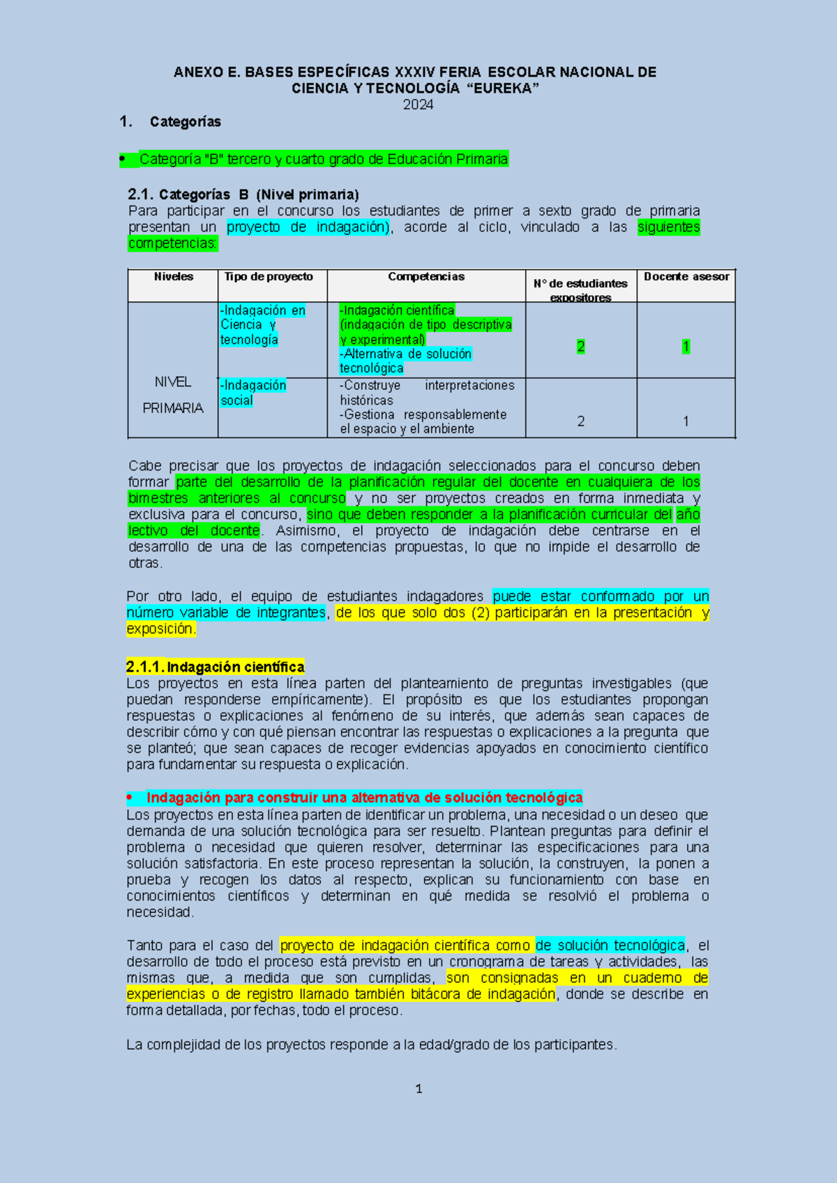 Resumen de feria fencita - ANEXO E. BASES ESPECÍFICAS XXXIV FERIA ...