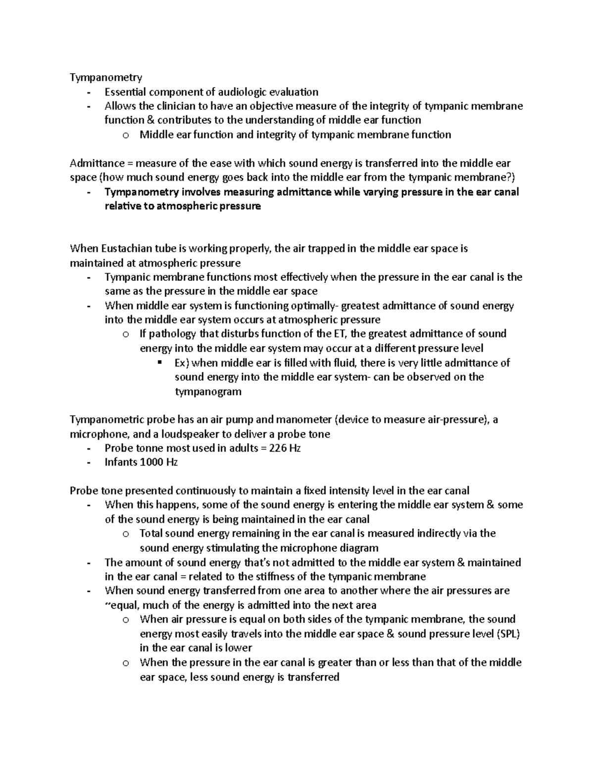 Tympanometry - Studocu