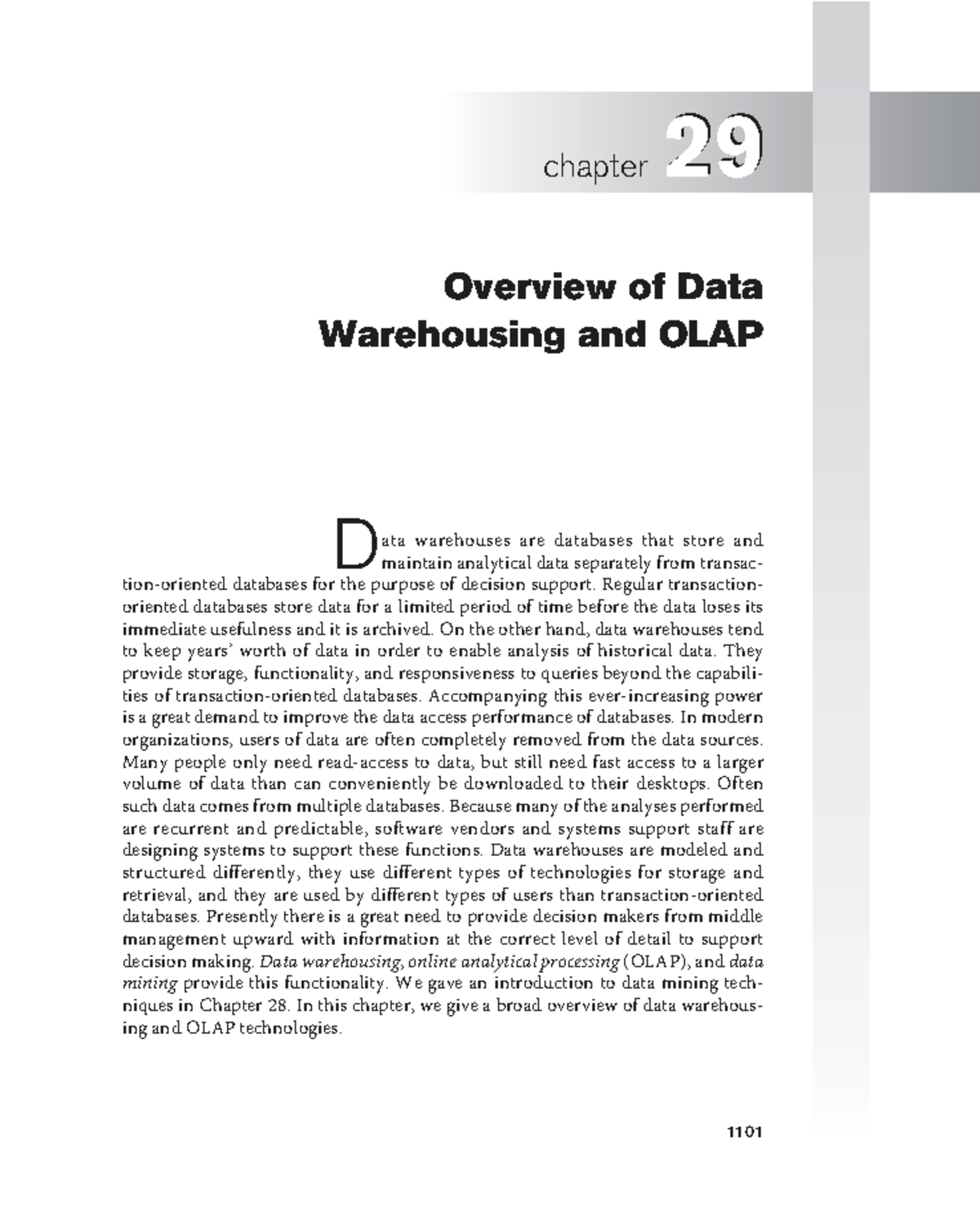 Fundamentals of Database Systems-Chapter 29 - 1101 29 Overview of Data ...