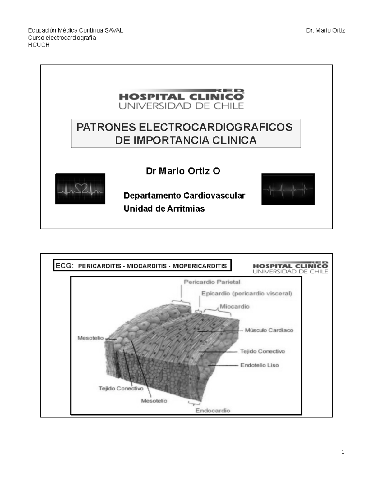 18 012 Hcuch ECG M1 - Curso electrocardiografía Saval - Curso ...