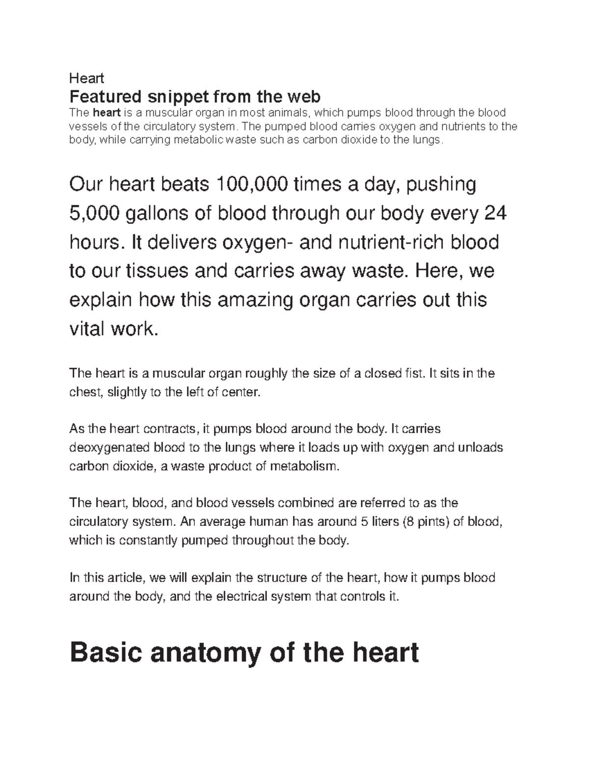 Heart - Heart Featured snippet from the web - Studocu