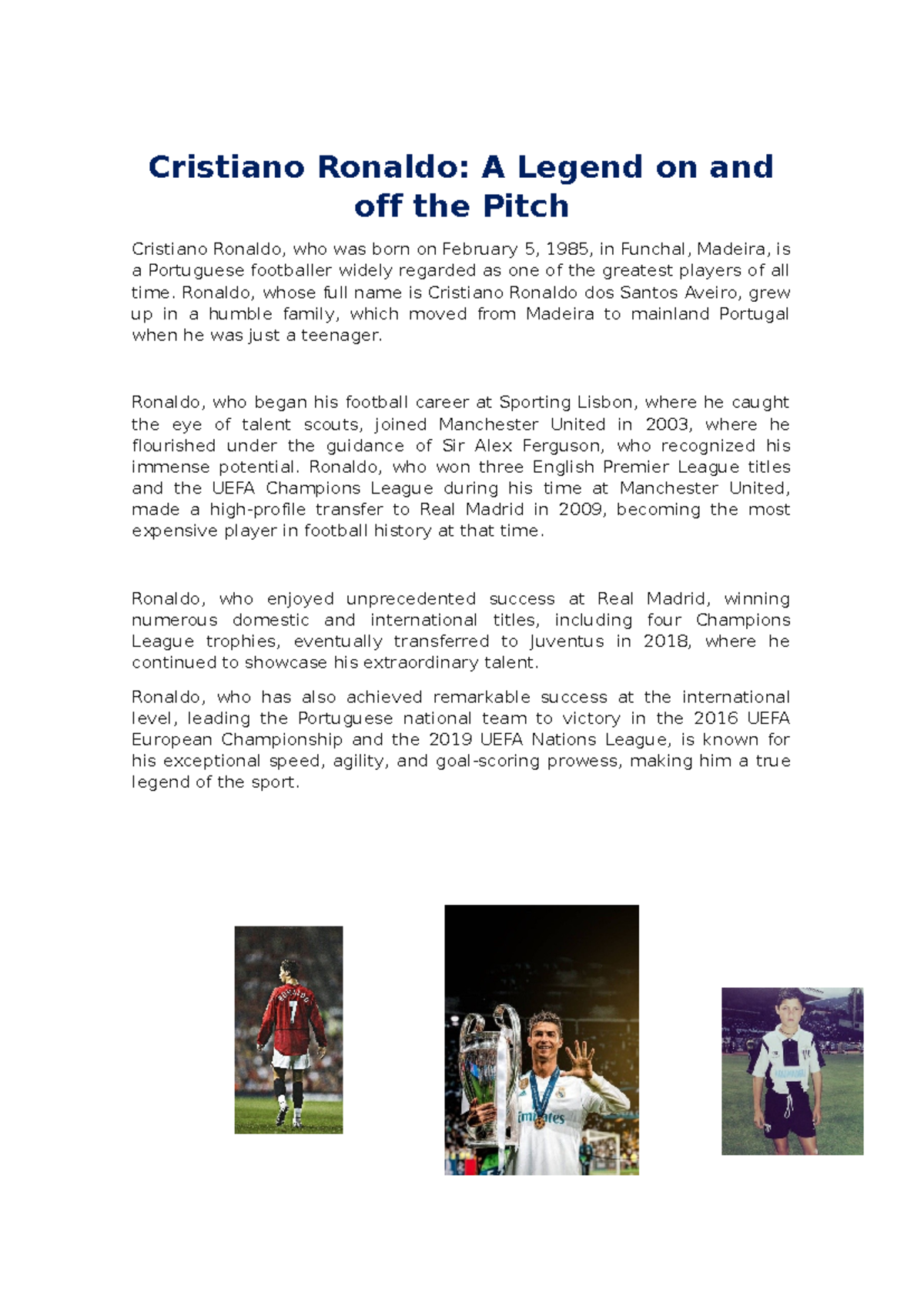 Life CR7 - biography - Cristiano Ronaldo: A Legend on and off the Pitch ...