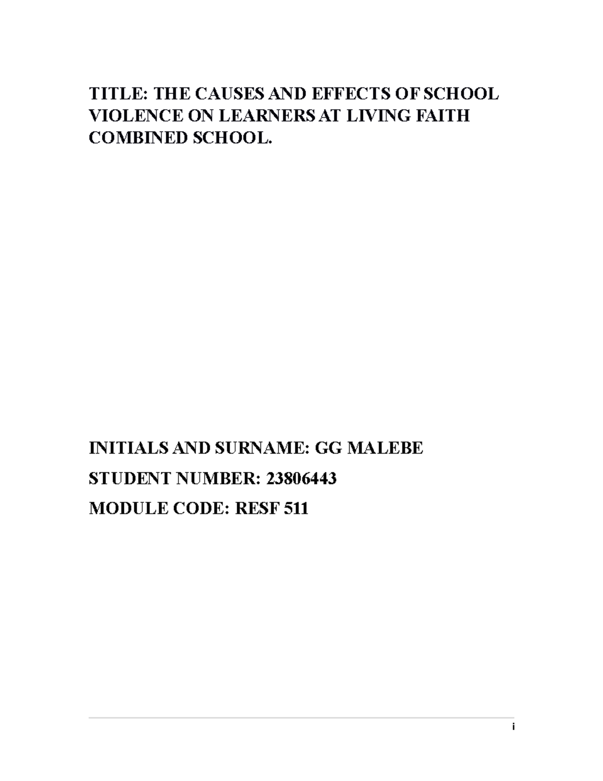 23806443 Literature Review Assignment - TITLE: THE CAUSES AND EFFECTS ...