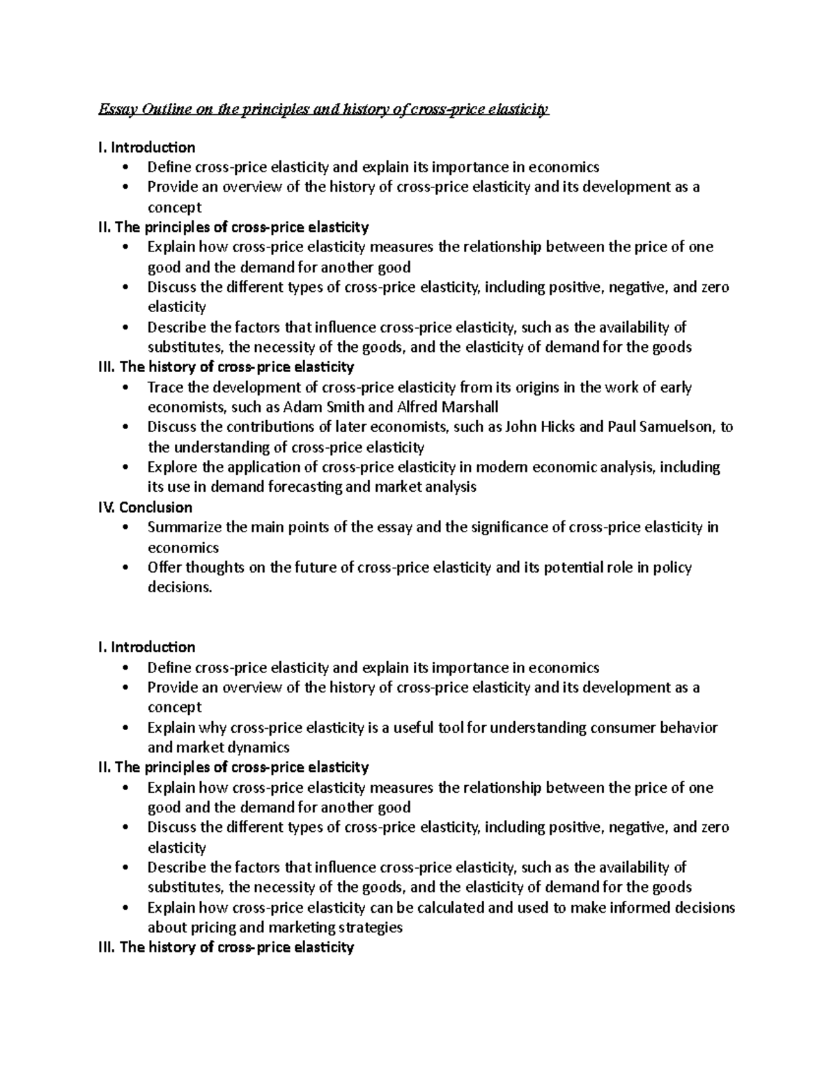Essay Outline on the principles and history of cross - Introduction ...