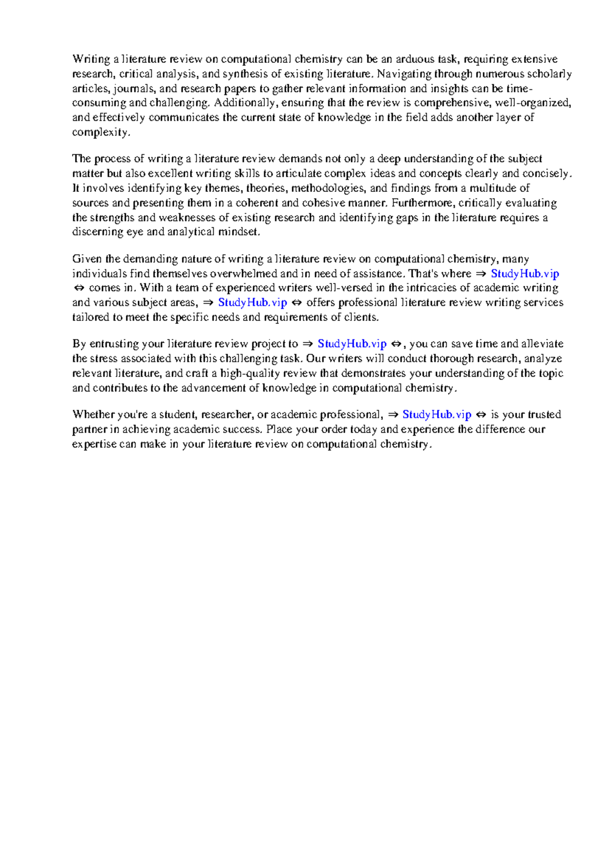 Literature Review On Computational Chemistry - Writing a literature ...