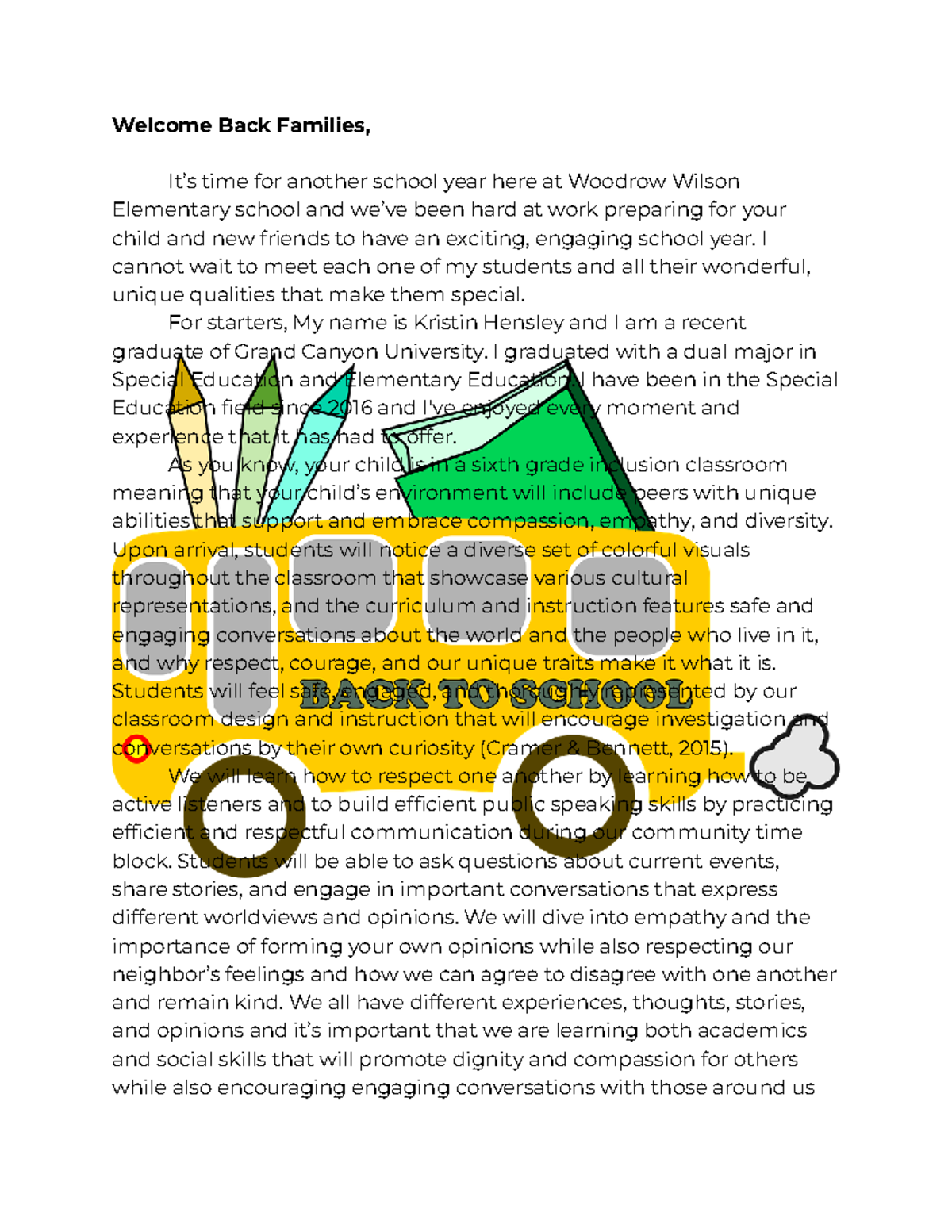 GCU SPD-400 Week 2 Assignment GCU SPD-400 Classroom Management Letter ...