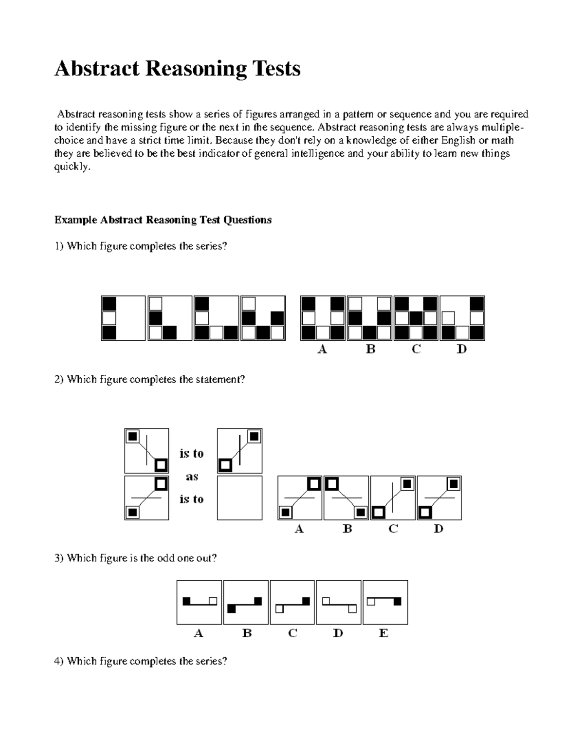 NMAT questionnaire - Abstract Reasoning Tests Abstract reasoning tests ...