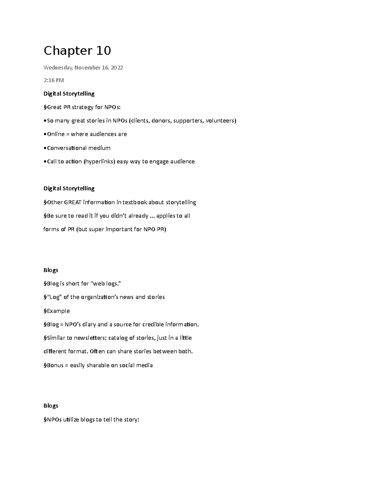 Npoch 10 - Nonprofit Public Relations Chapter 10 notes - Chapter 10 ...