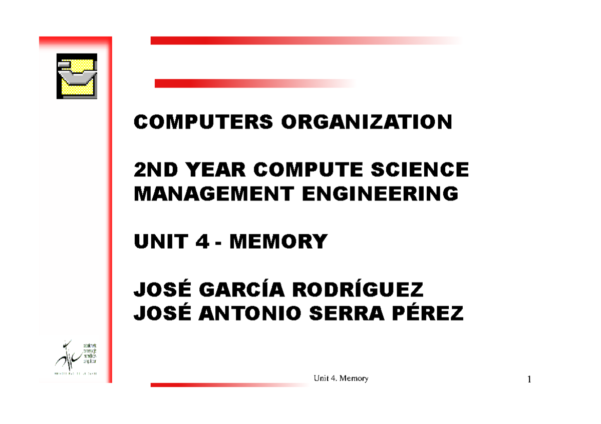 Unit4 - Summary in semiconductor - COMPUTERS ORGANIZATION2ND YEAR ...