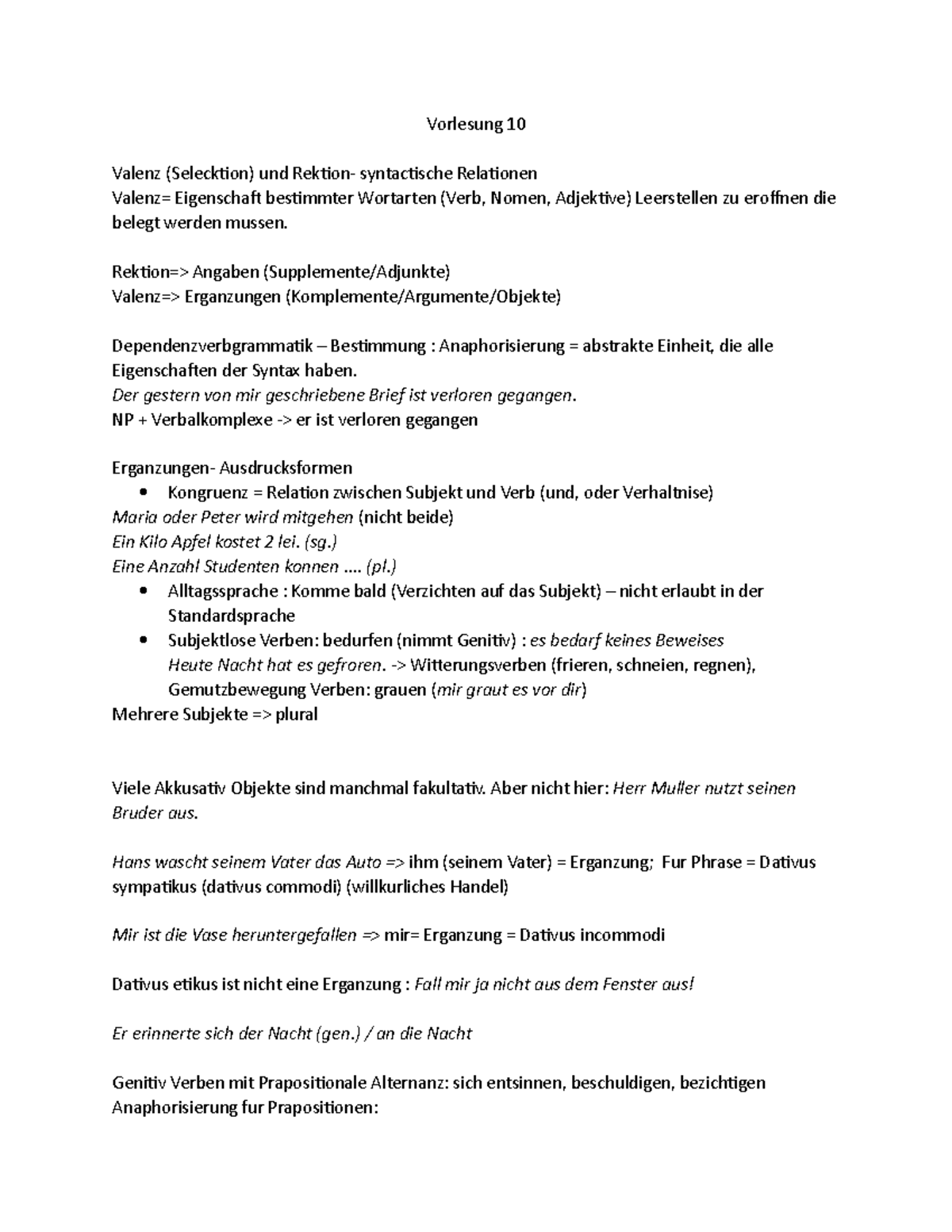 Linguistik 10 - Structura limbii Germane, anul 2 (Germana A/ B avansati ...