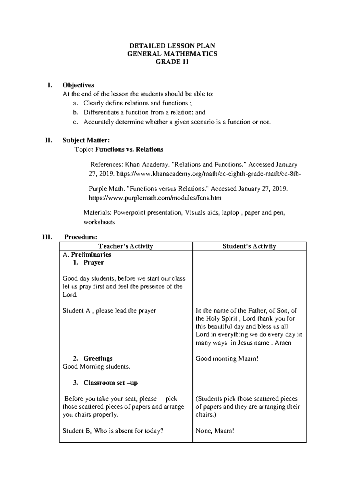 Detailed Lesson Plan - Good day everyone - DETAILED LESSON PLAN GENERAL ...