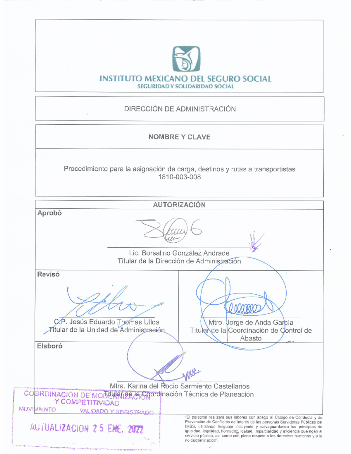 1810-003-008 - normativa institucional de segundo nivel - ÍNDICE Página ...