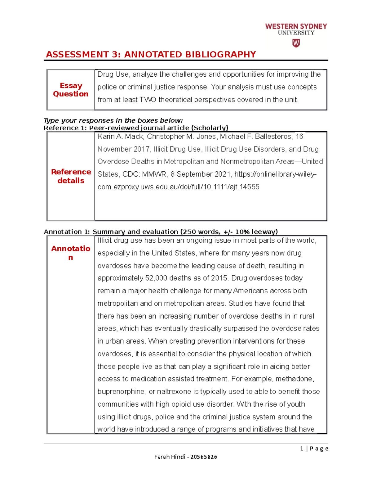 Annotated Bibliography Template CD&S Corrected - ASSESSMENT 3 ...
