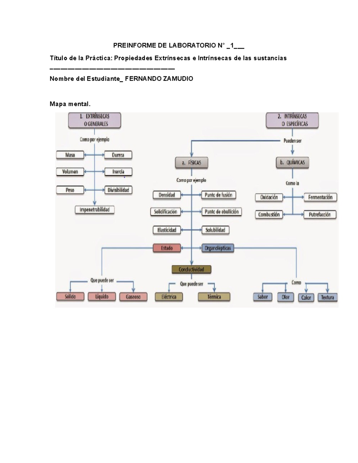 2 Preinforme - pre informe de laboratorio de quimica - PREINFORME DE LABORATORIO N° 1__ Título ...