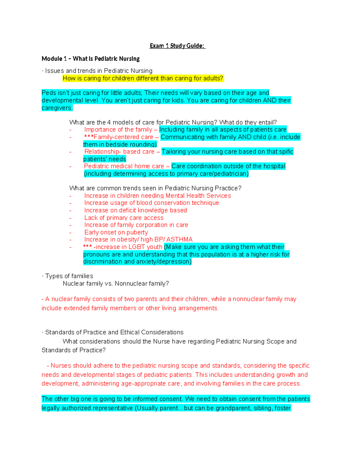 Exam 1 Study Guide copy - Exam 1 Study Guide: Module 1 – What is ...