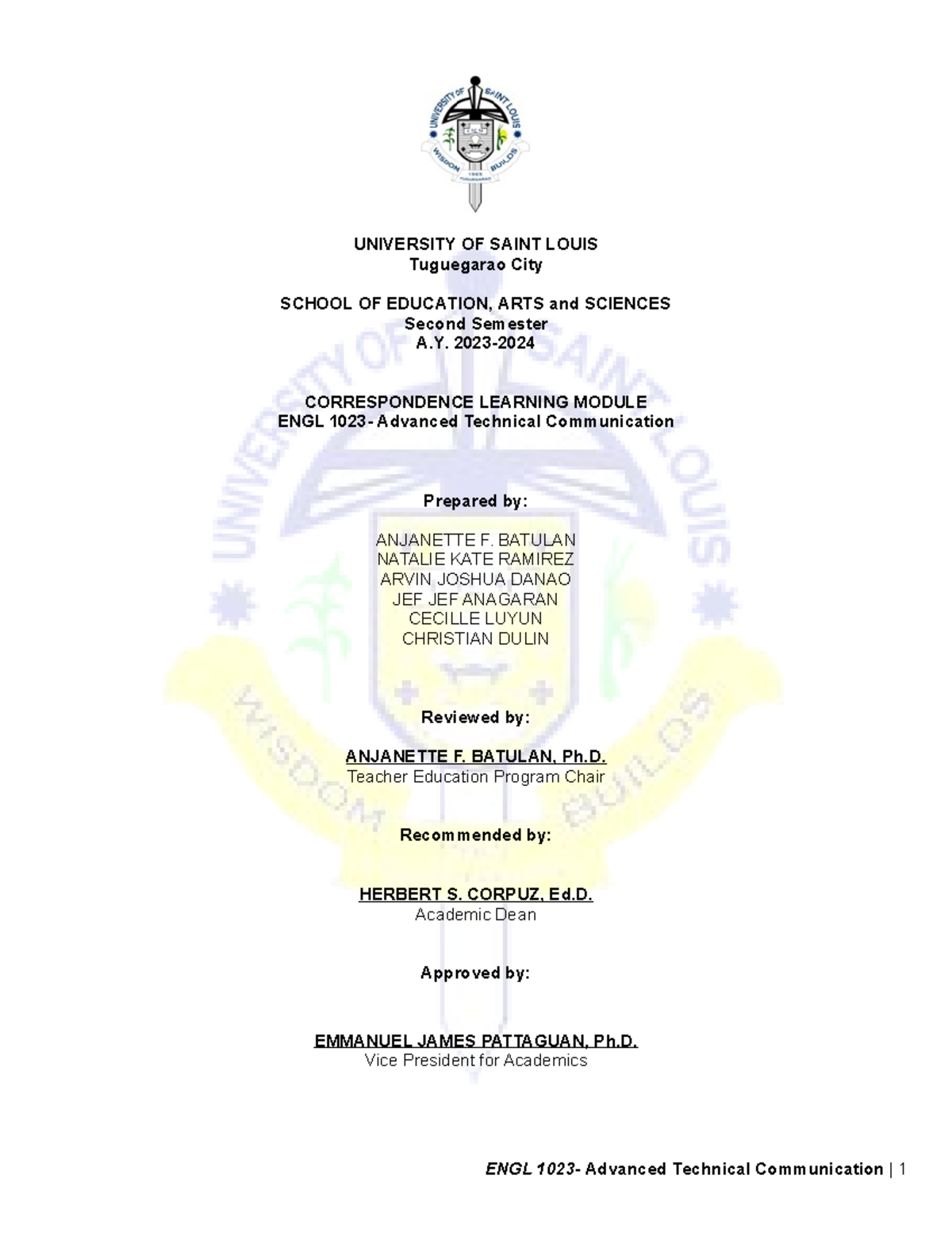 Adtech Module Weeks 9-10 - UNIVERSITY OF SAINT LOUIS Tuguegarao City ...