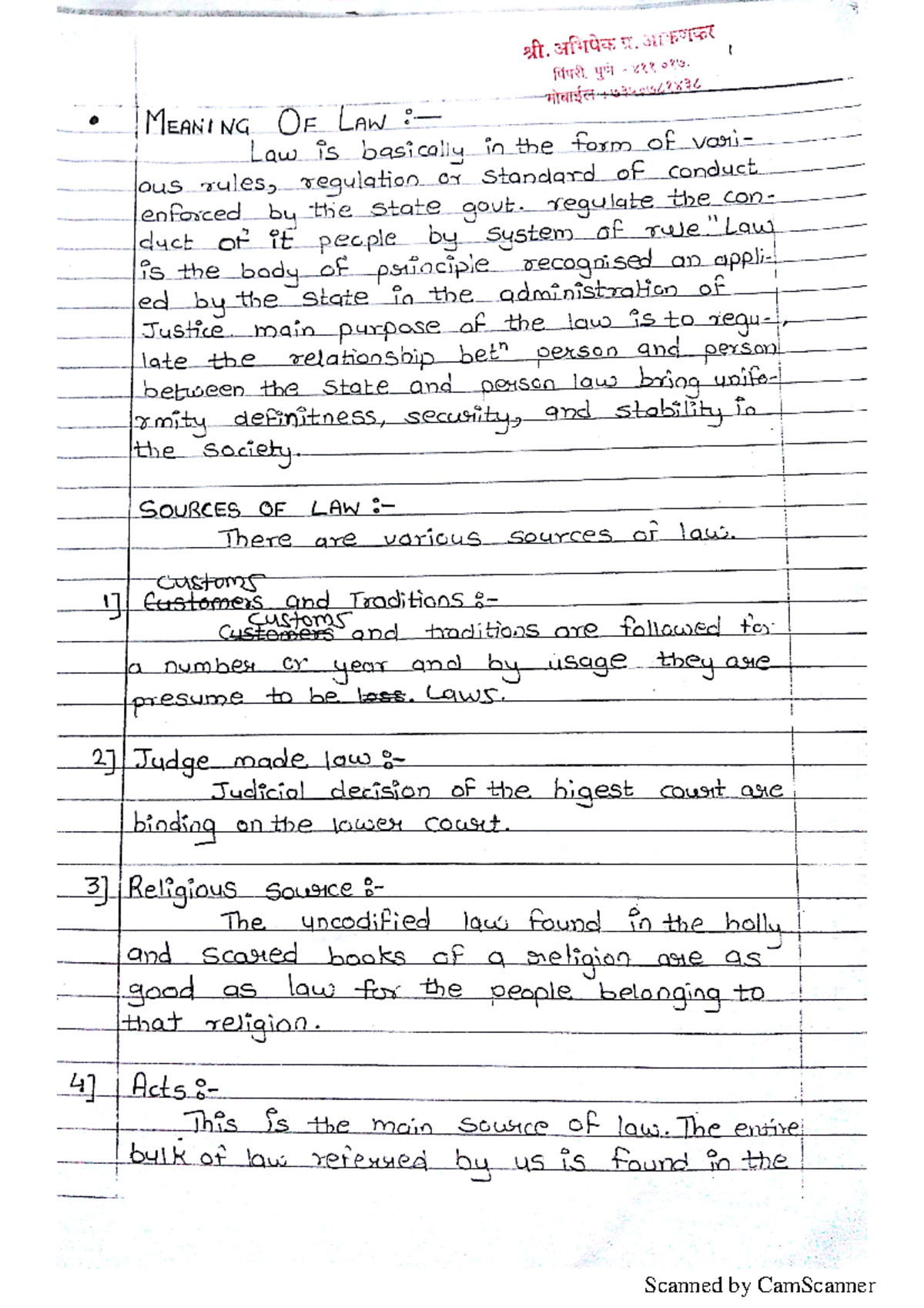 M Law Notes - Bachelors in commerce - Studocu