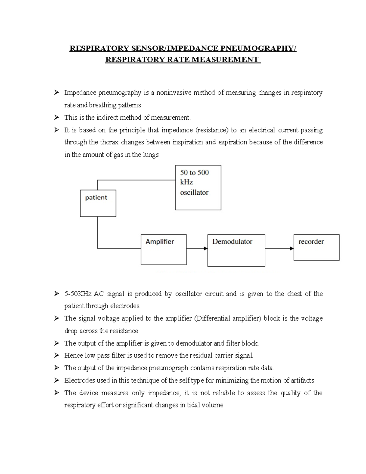 Respiratory Sensor - Electronics and biomedical engineering topics ...