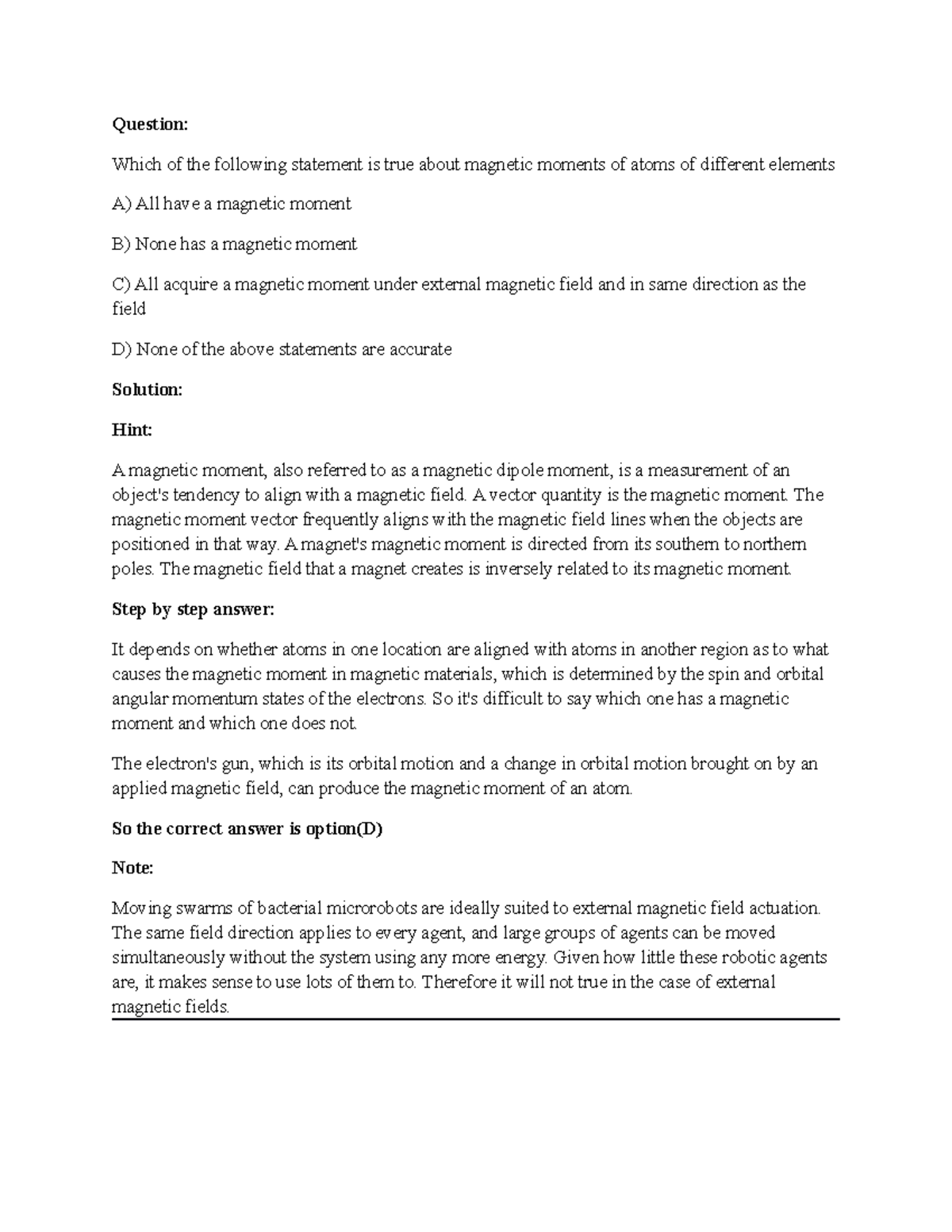 Mathematics Unit 2 - Question: Which of the following statement is true ...