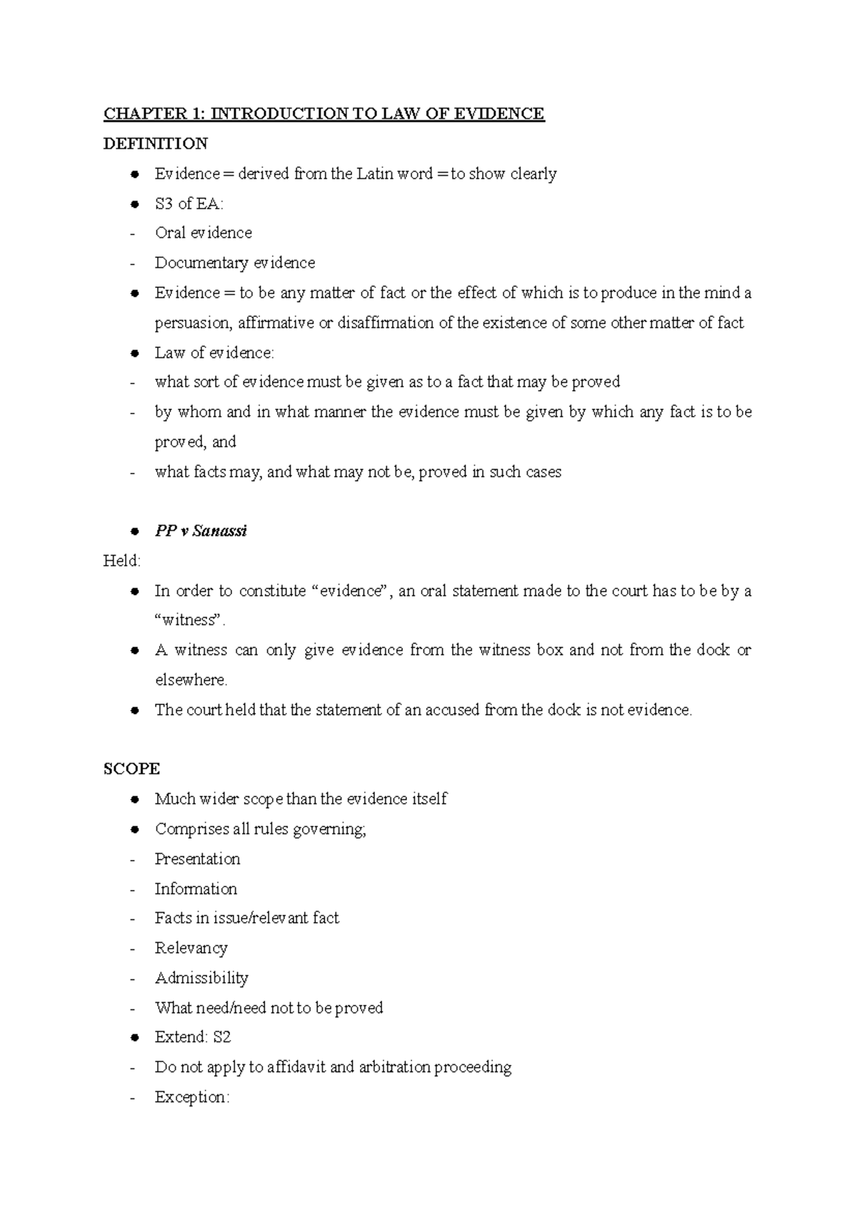 Law of Evidence Chapter 1-4 - CHAPTER 1: INTRODUCTION TO LAW OF ...